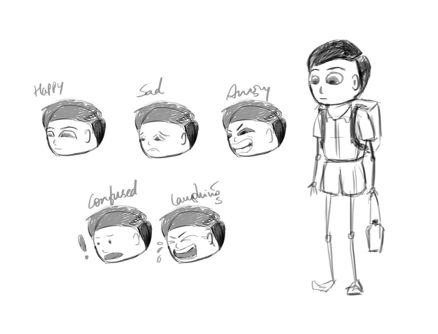 ArtStation - School boy Character sketch for animation