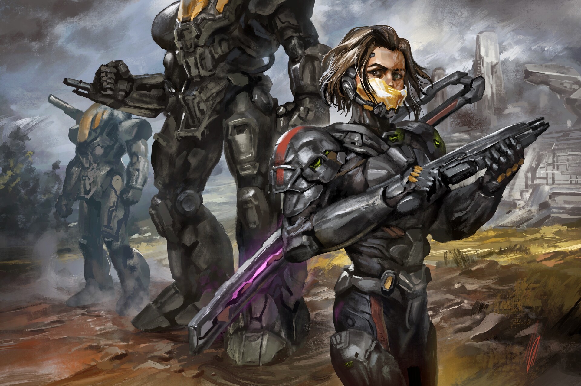 ArtStation - Mech and soldier concept