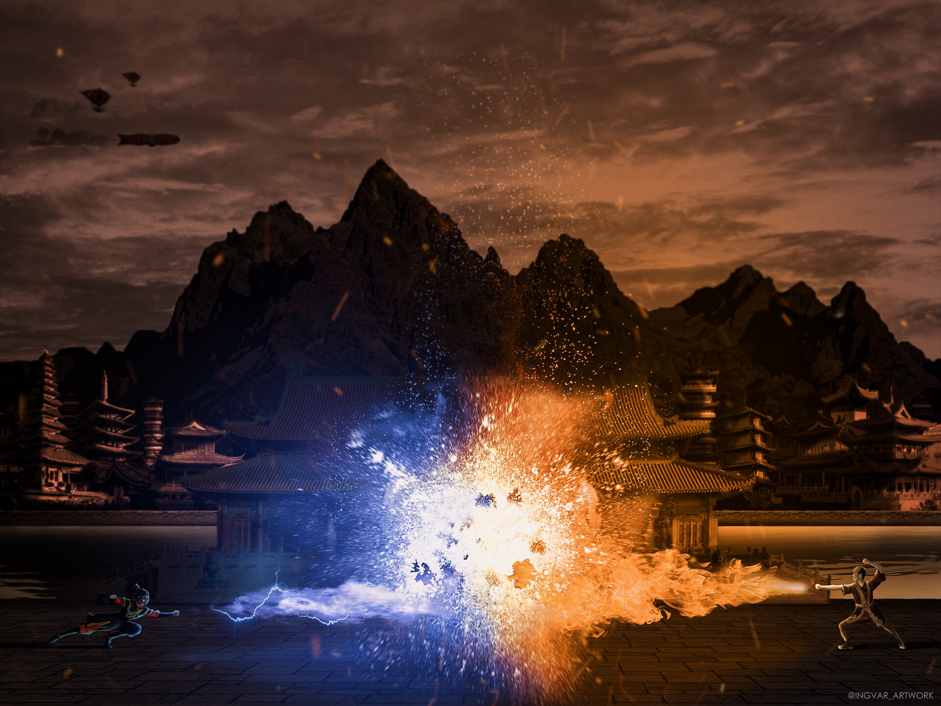 Zuko Vs Azula Wallpaper