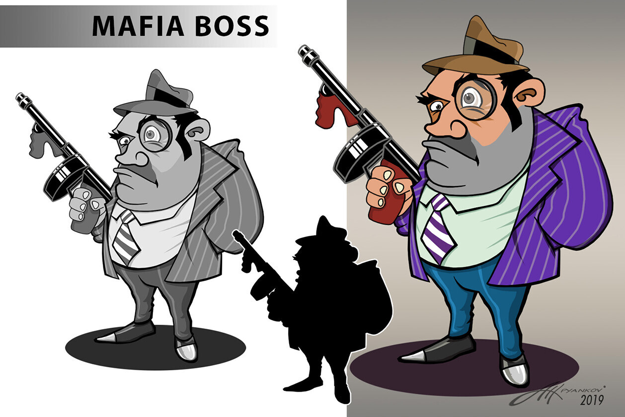 ArtStation - Mafia boss - character concept art for mobile game on Iphone