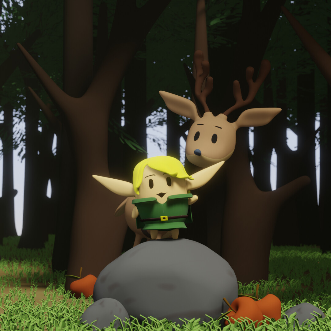 ArtStation - Elphy - Friend in the woods