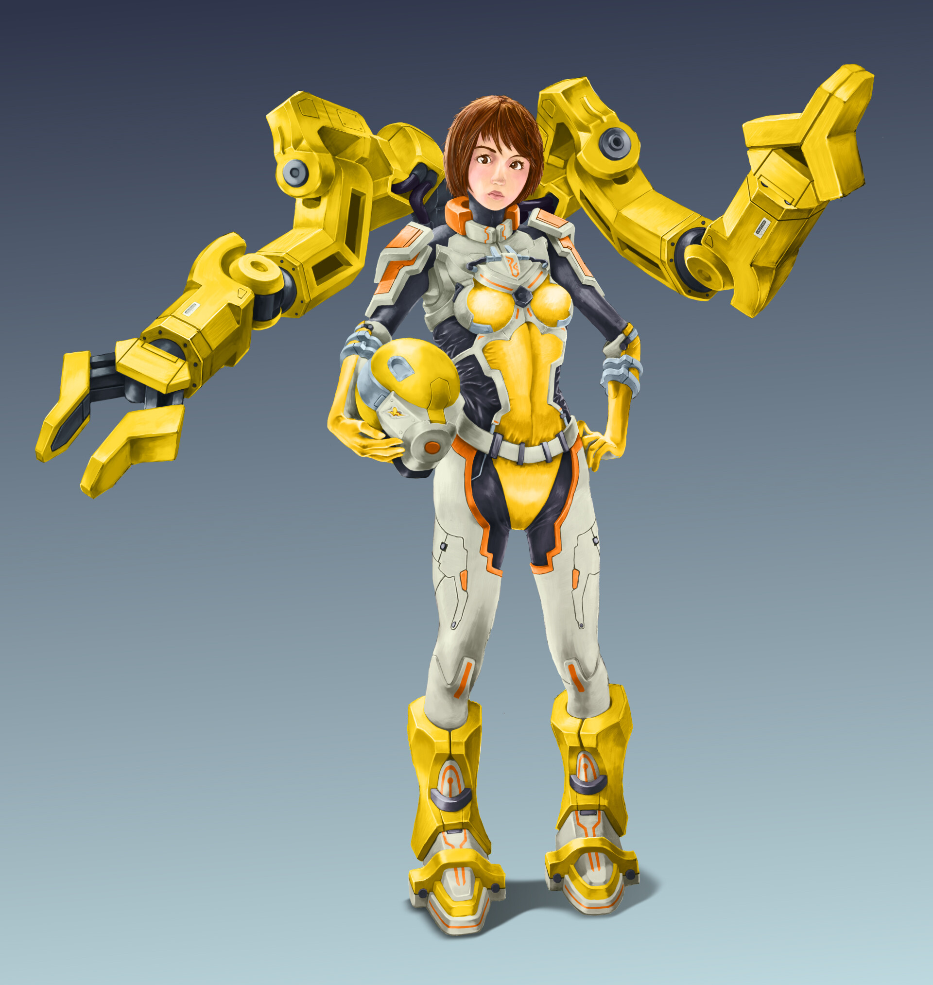 ArtStation - mech girl in a powered suit