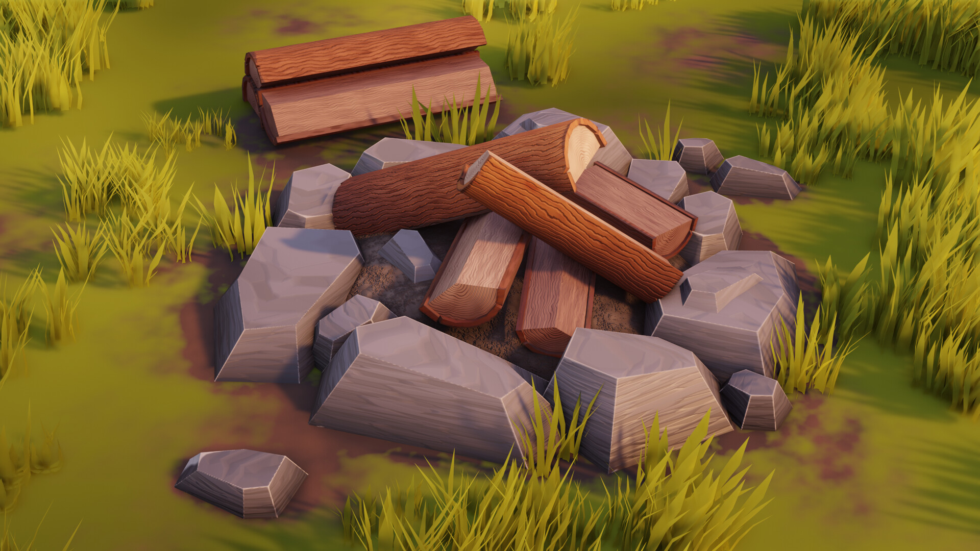 ArtStation - Stylized Fireplace 3D Model