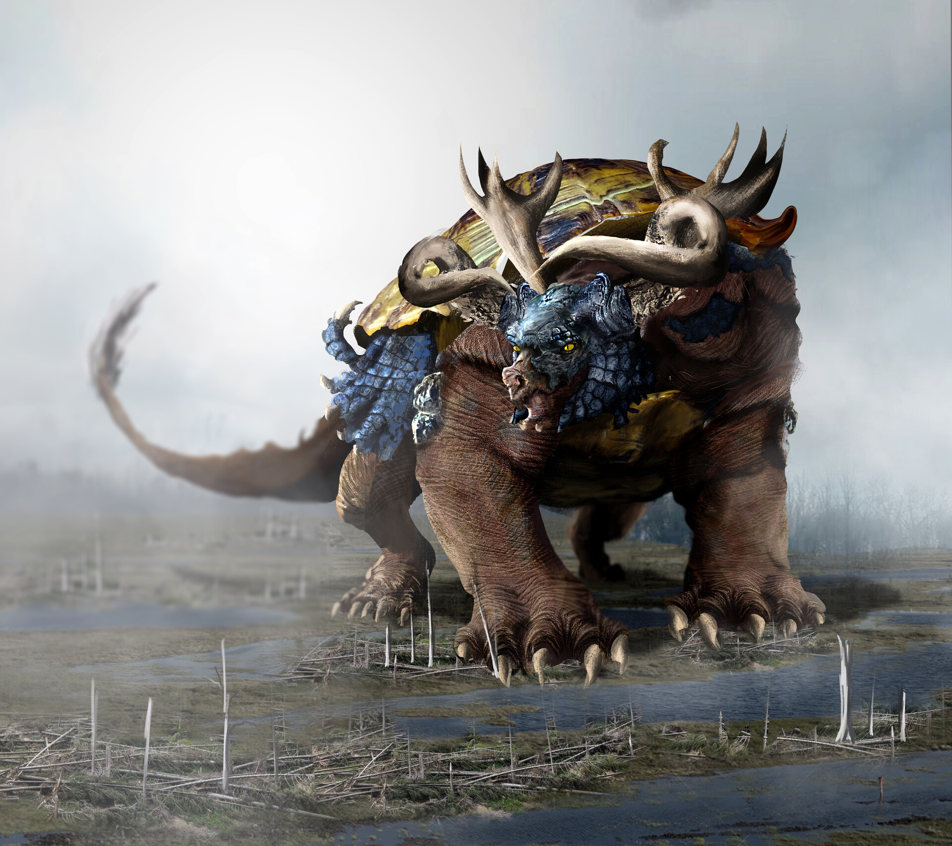 ArtStation - Turtle dragon - Monster hunter