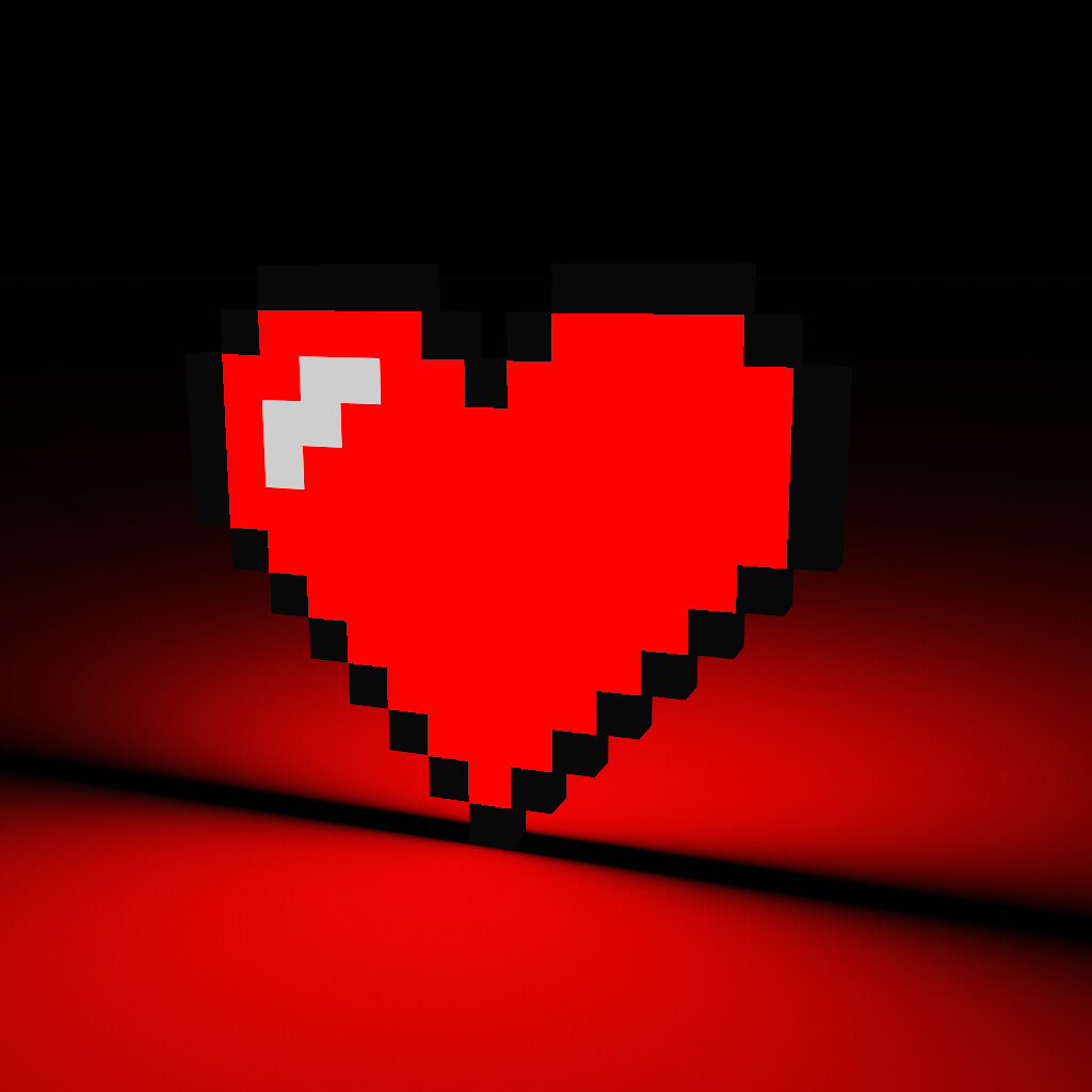 ArtStation - 3D Heart Pixel VoxelArt
