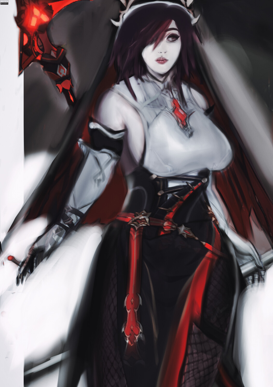 mecharene - Genshin Impact Rosaria Fanart