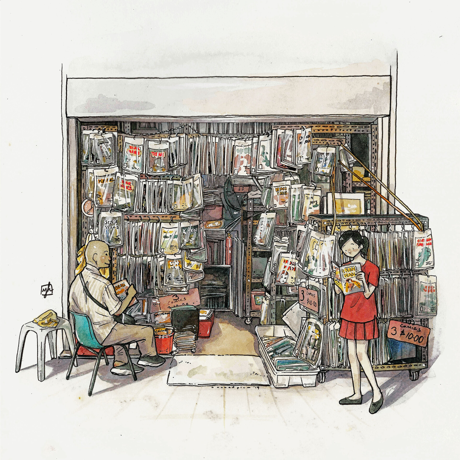 ArtStation - Singapore Yesteryear - Comic Store