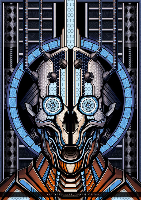 ArtStation - Cyborg skull - Portrait biomechanical character