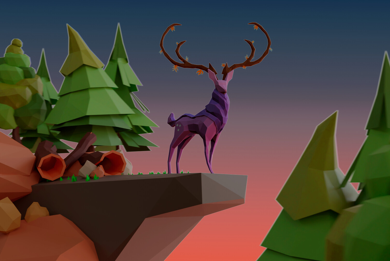 ArtStation - LowPoly Deer