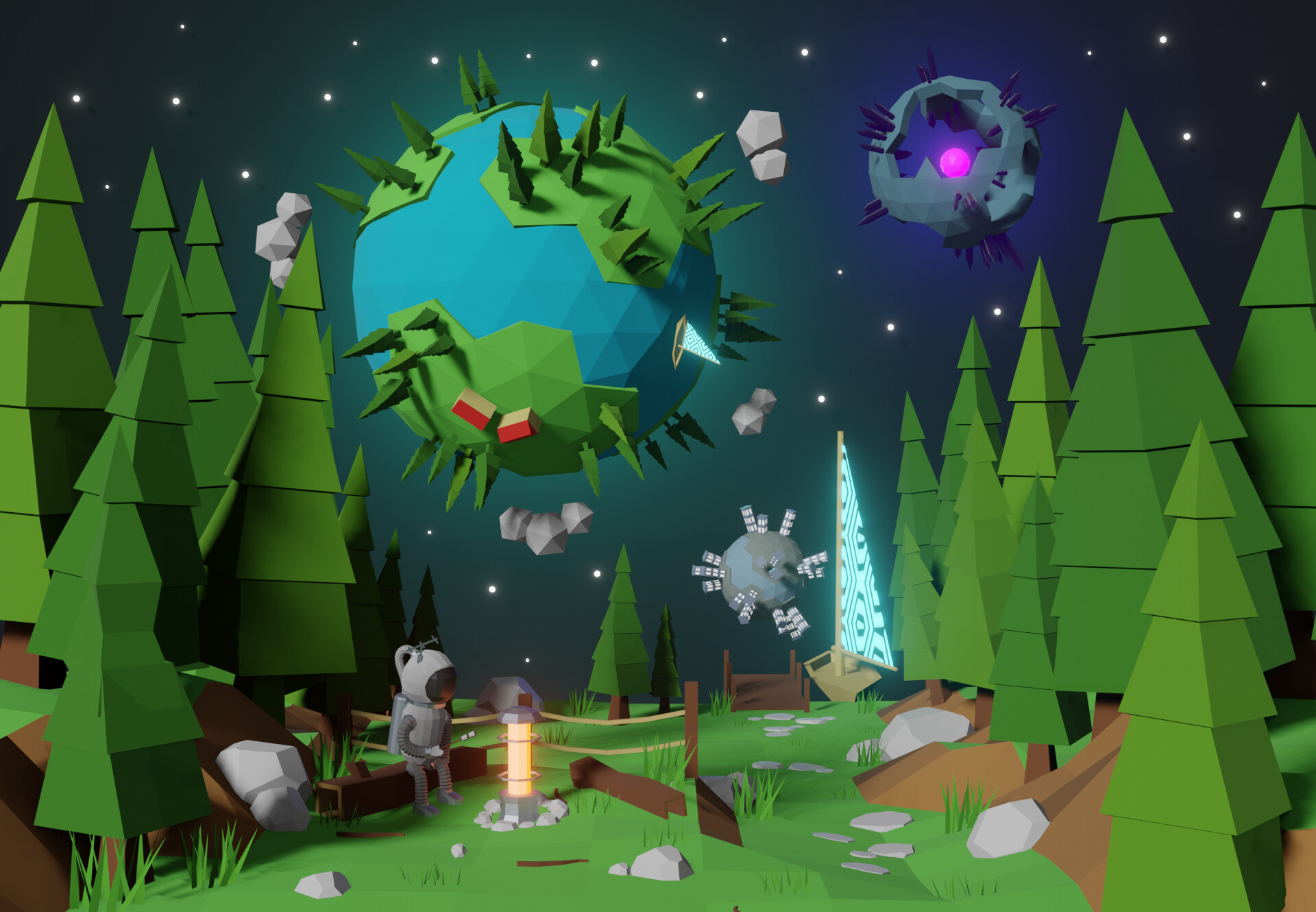 ArtStation - Lowpoly Space