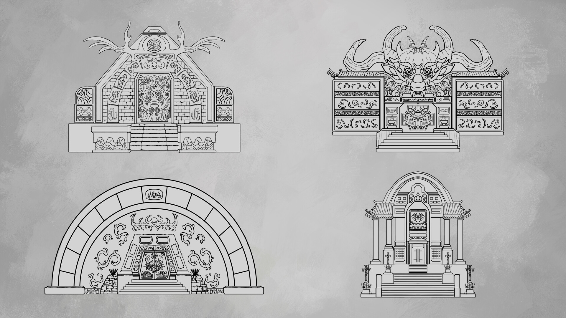 ArtStation - Entrance Concept Sketches