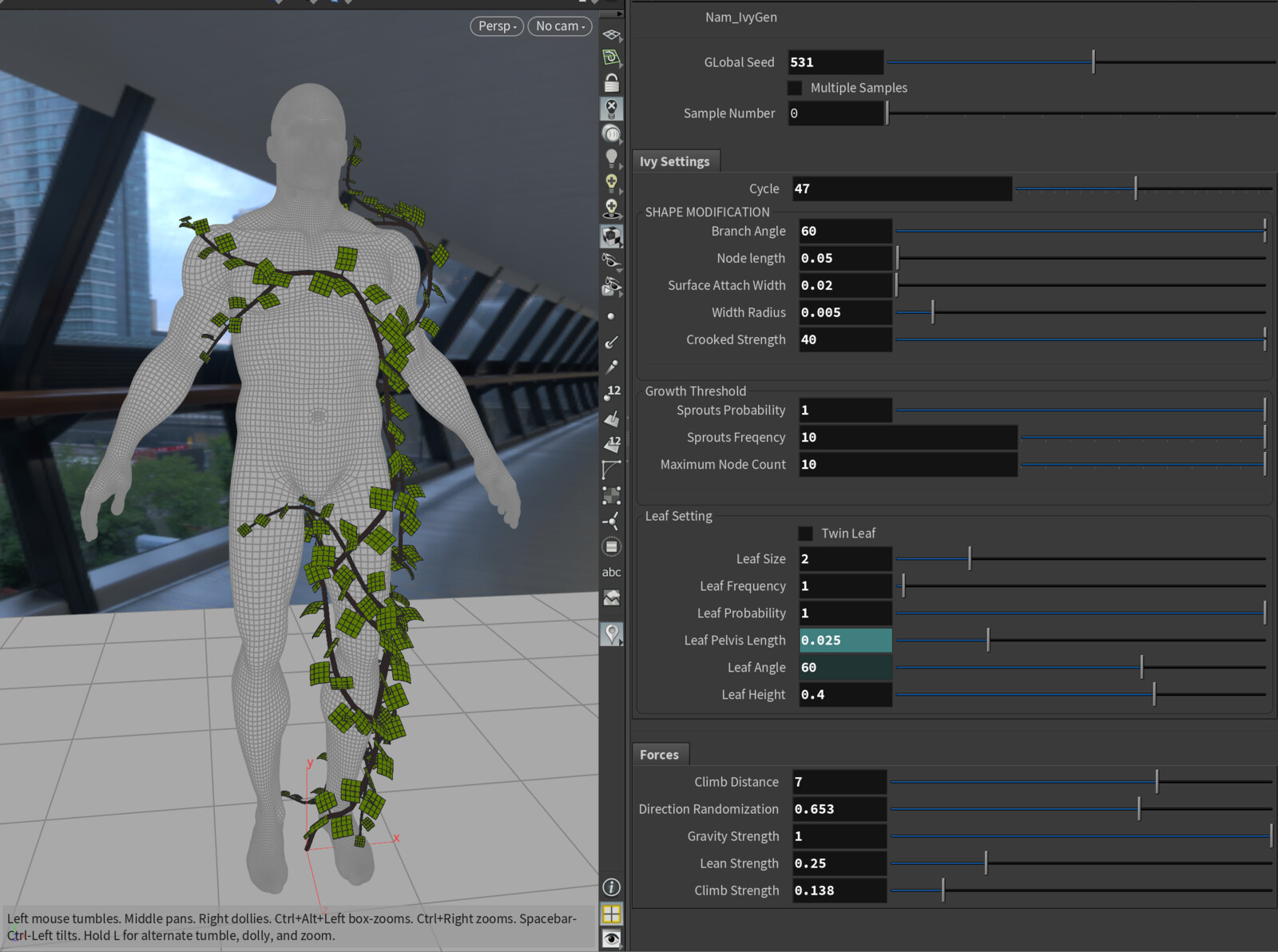 n.a.m - Procedural Ivy Generator | Houdini