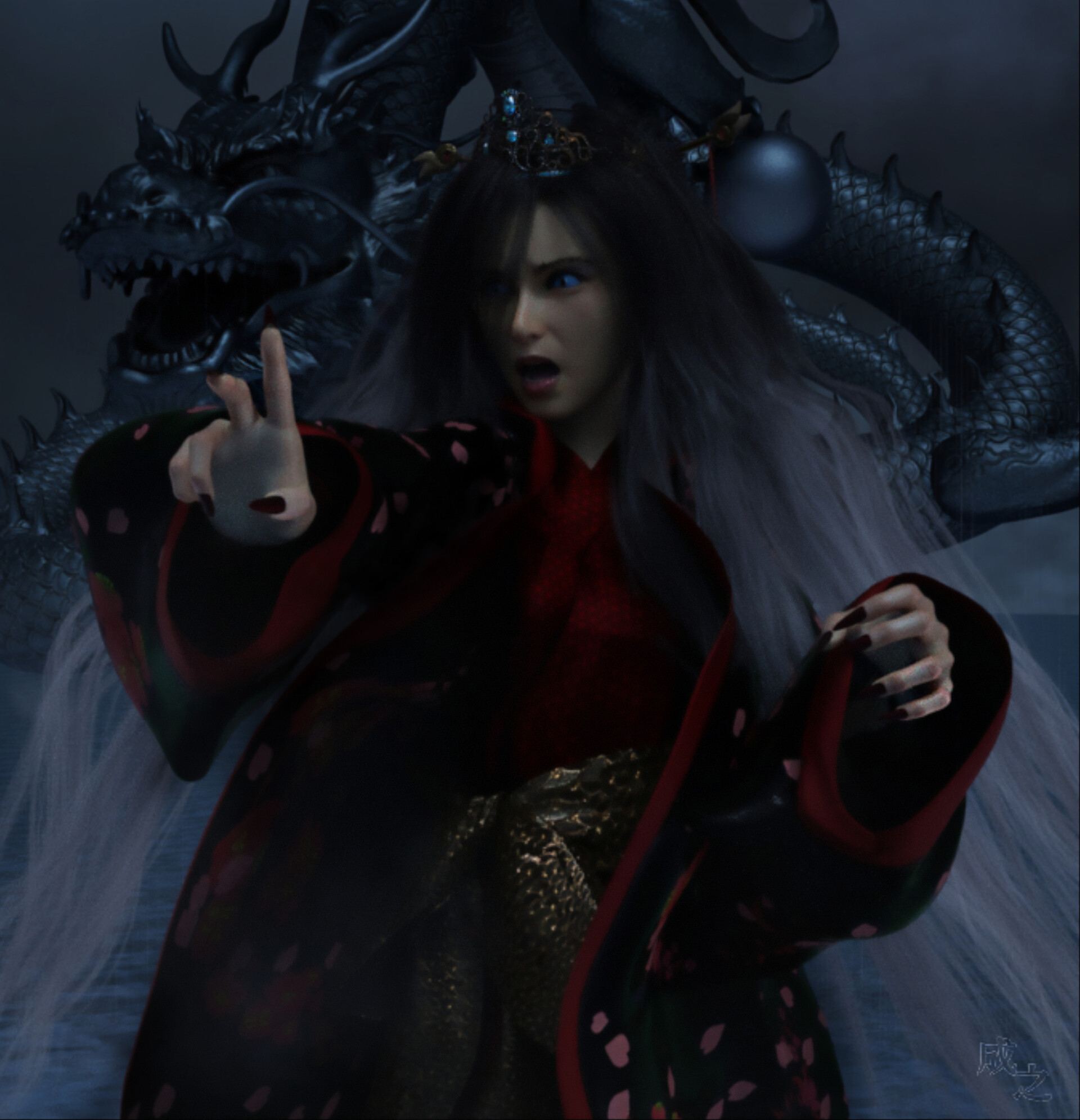 ArtStation - SHIRAYUKI (JAPANESE DRAGON GODDESS/FROM JAPANESE TALE"YASHAGAIKE" ("DEMON POND") )