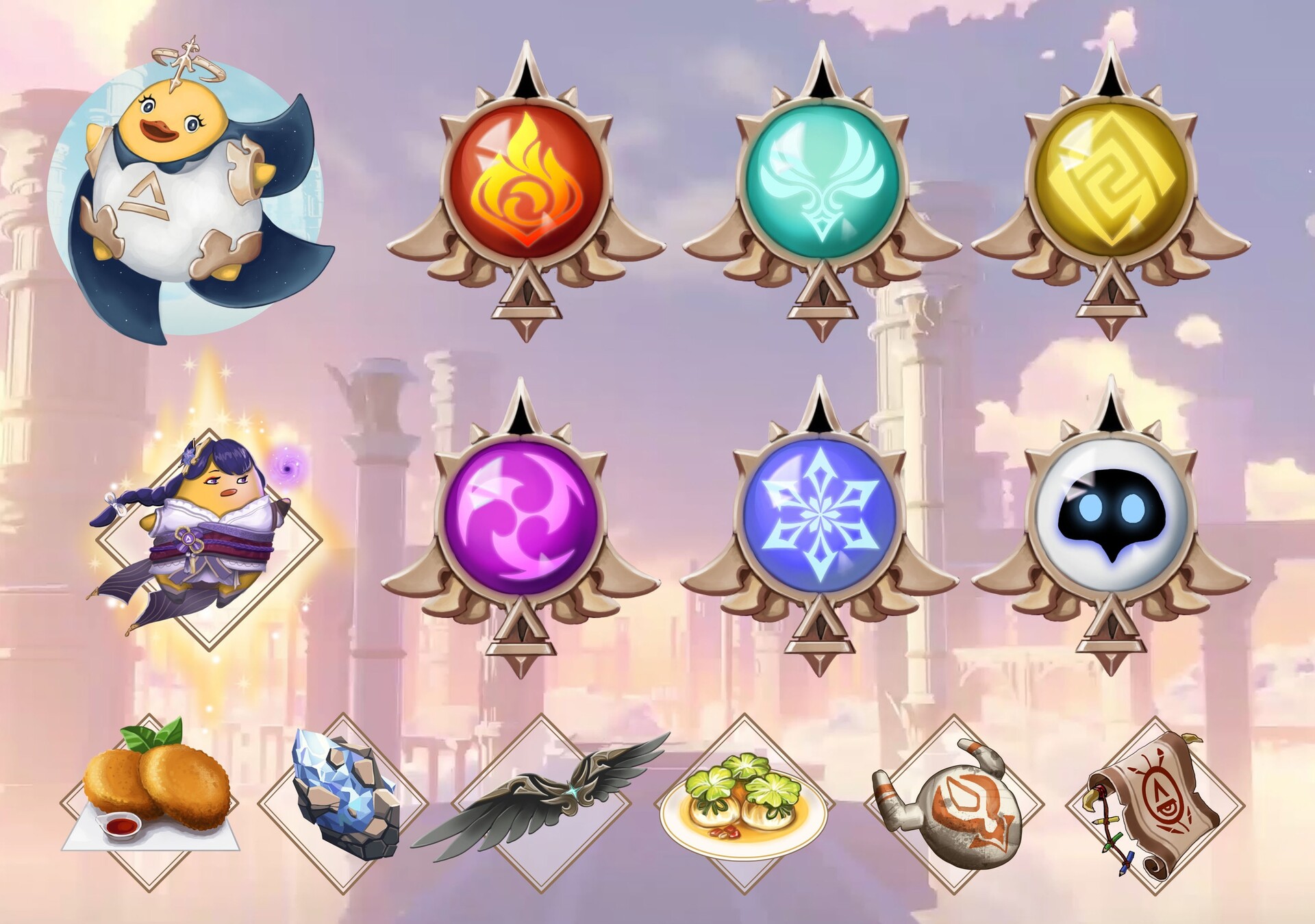 ArtStation - Genshin Impact icons for CGLab Daily