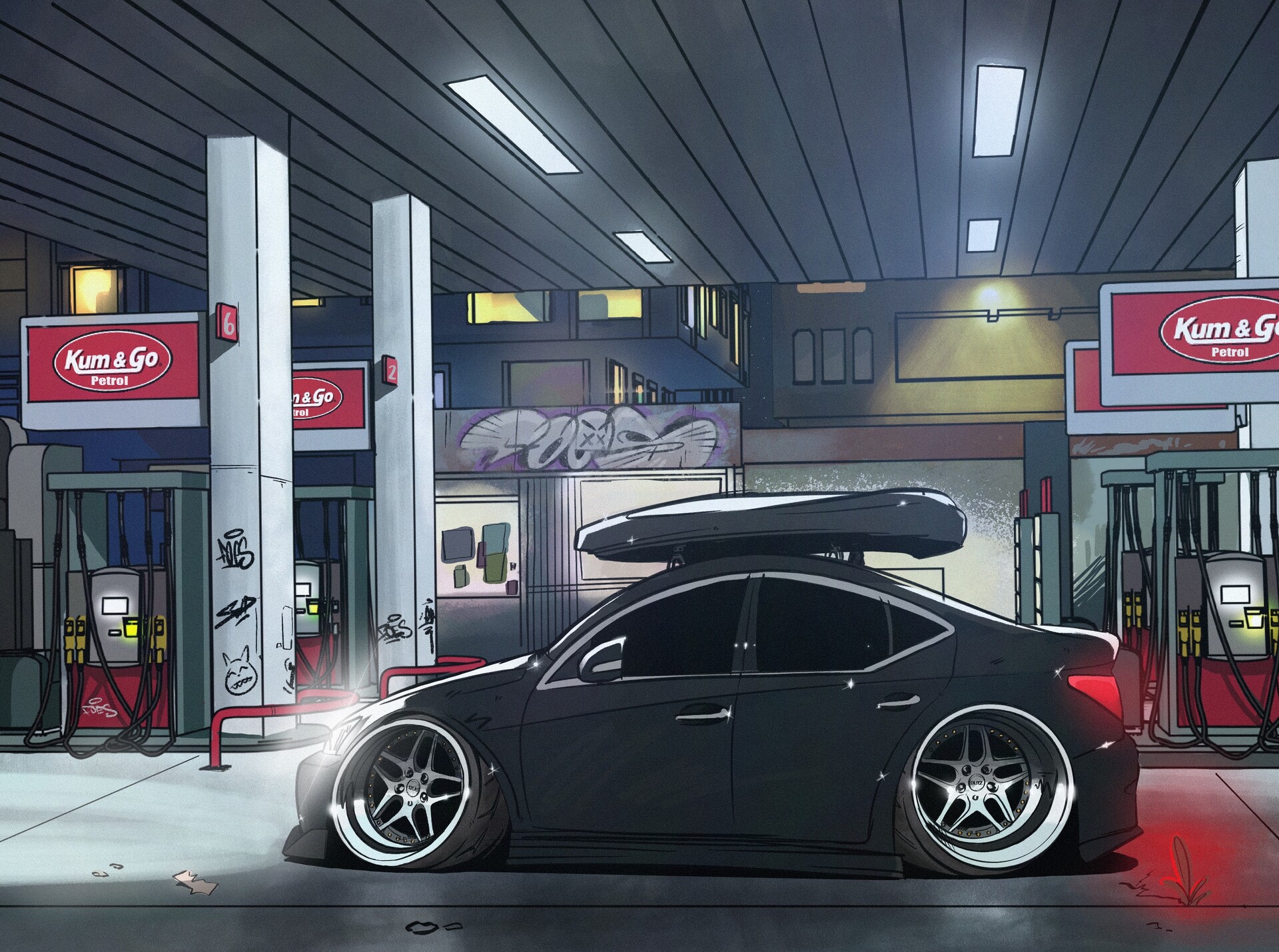 ArtStation - Taking a midnight stroll