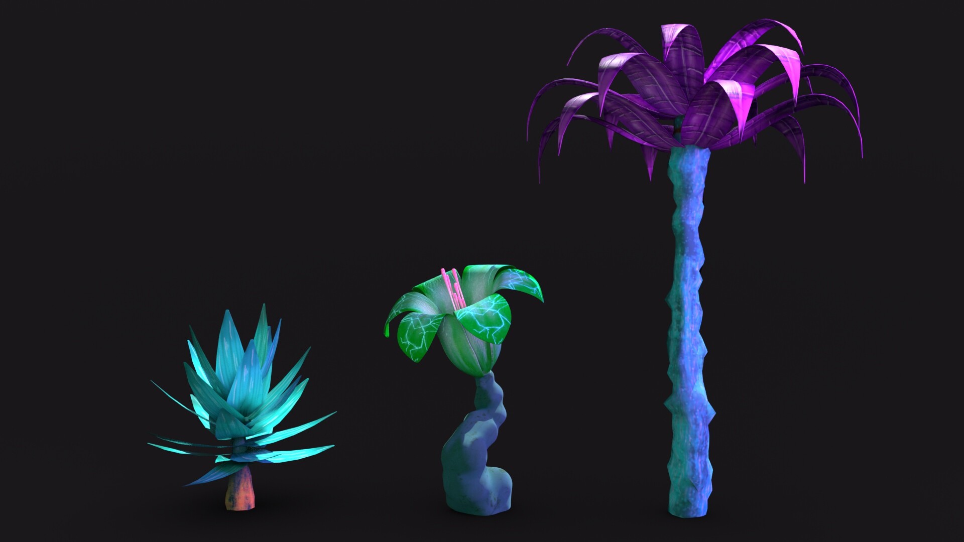 ArtStation - Game Assets: Alien Flora