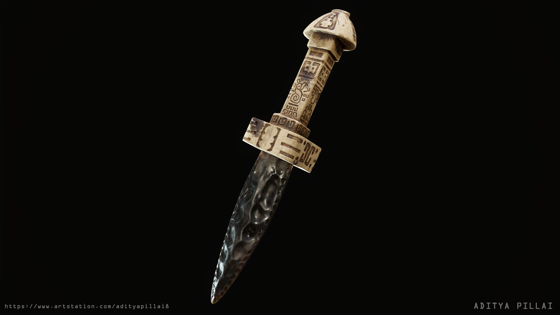 mayan obsidian dagger