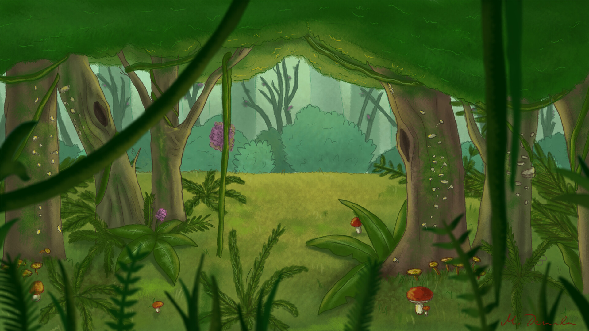 ArtStation - Green Thicket - a jungle adventure background