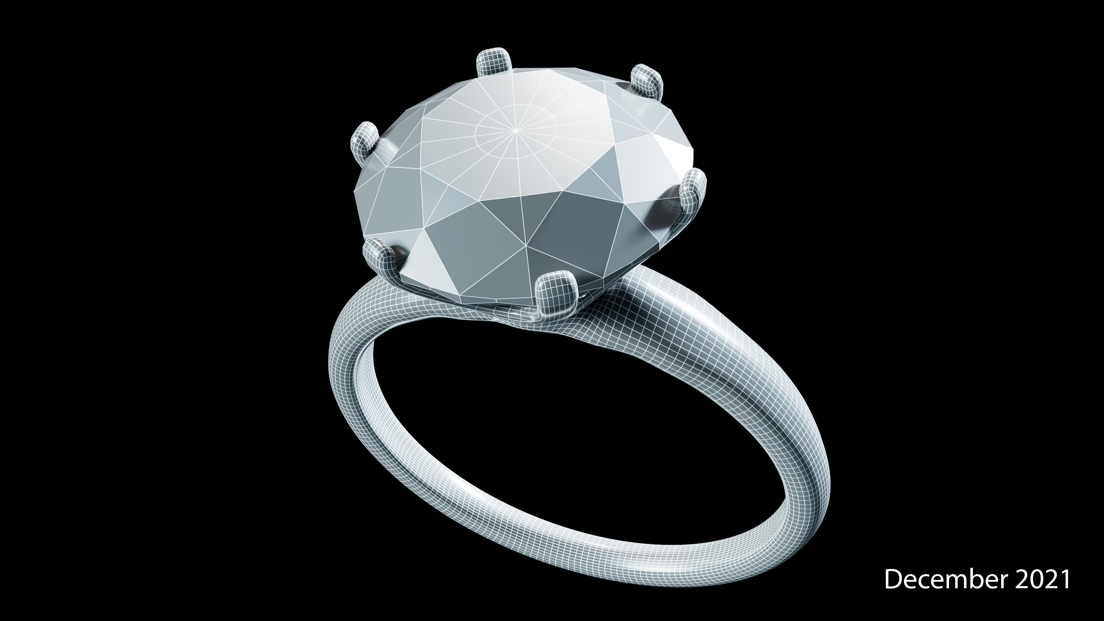 how to draw a 3d diamond ring