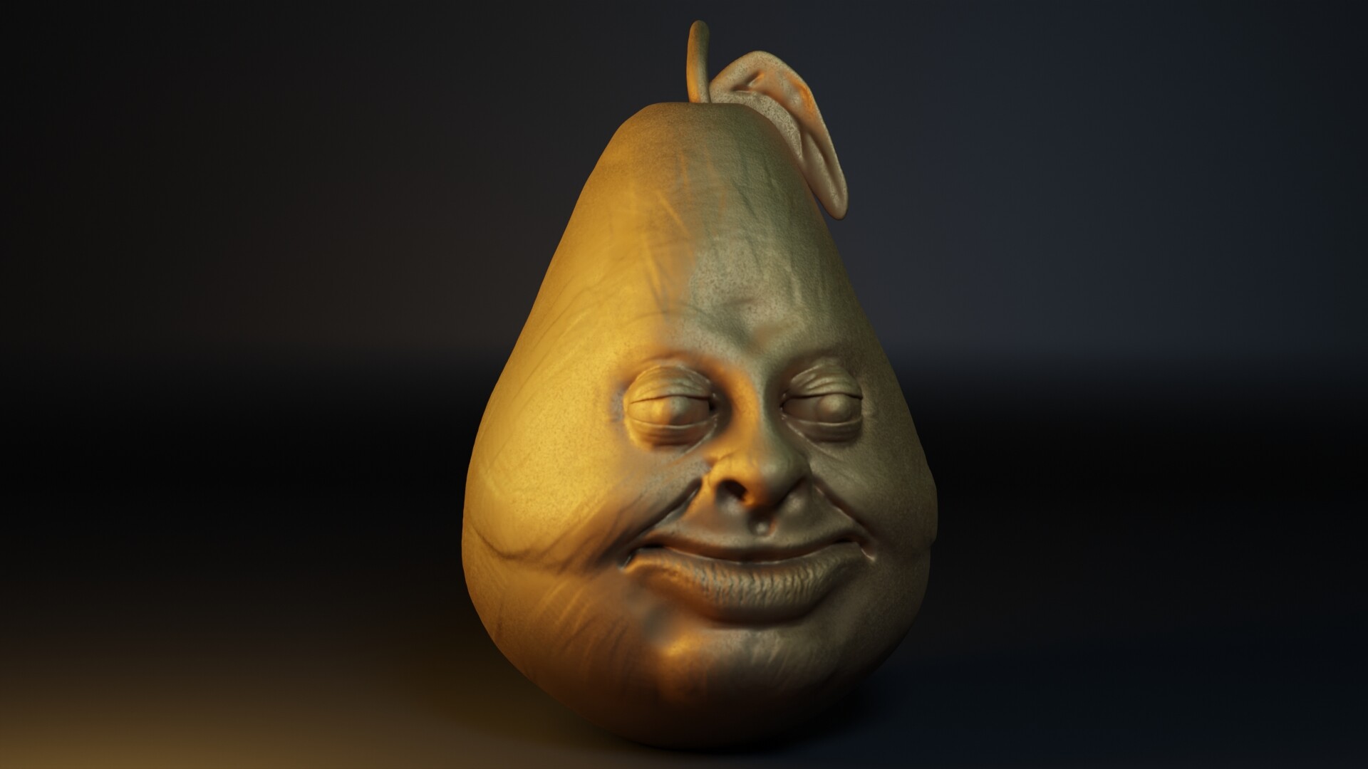 ArtStation - Pear face sculpture