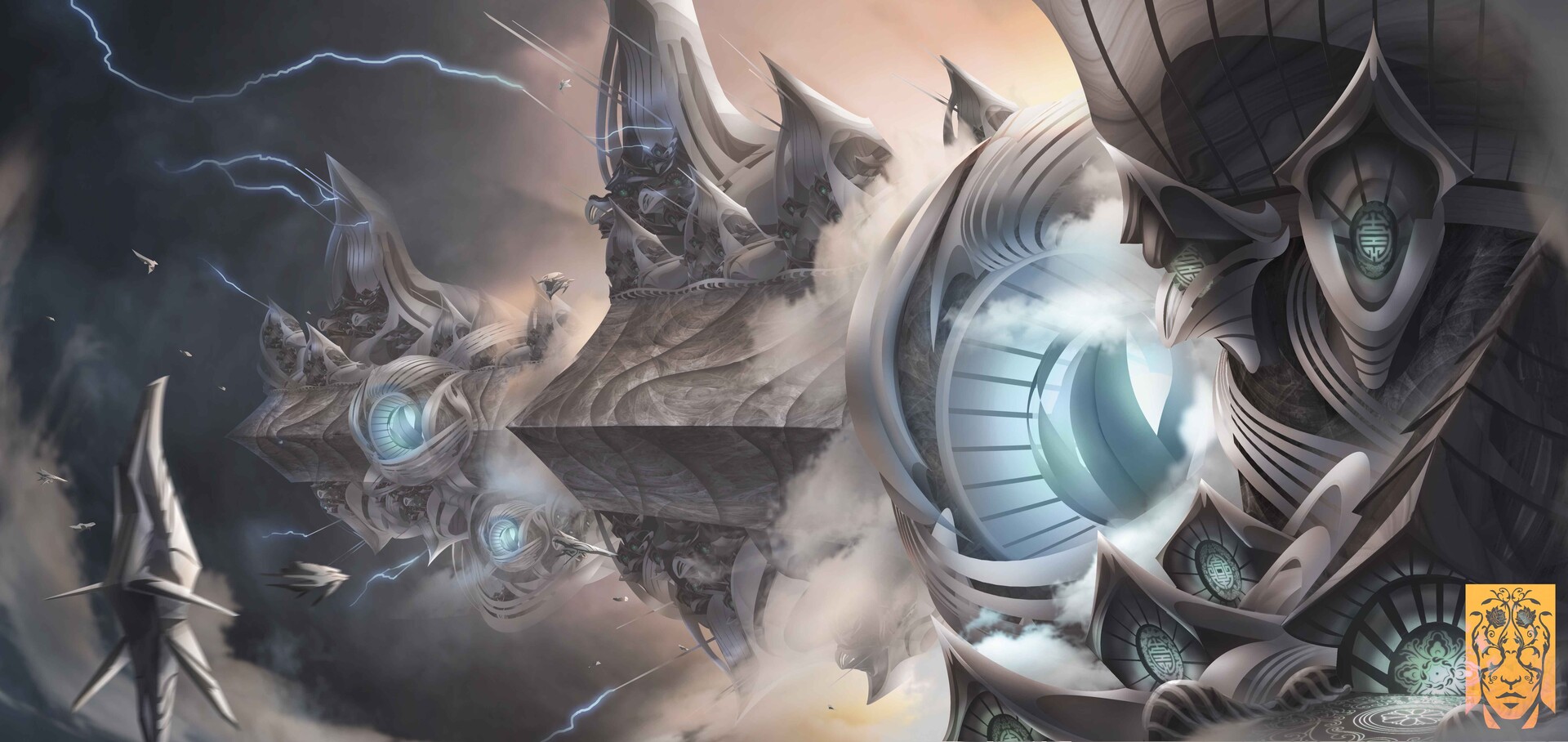 ArtStation - The floating station on Jupiter