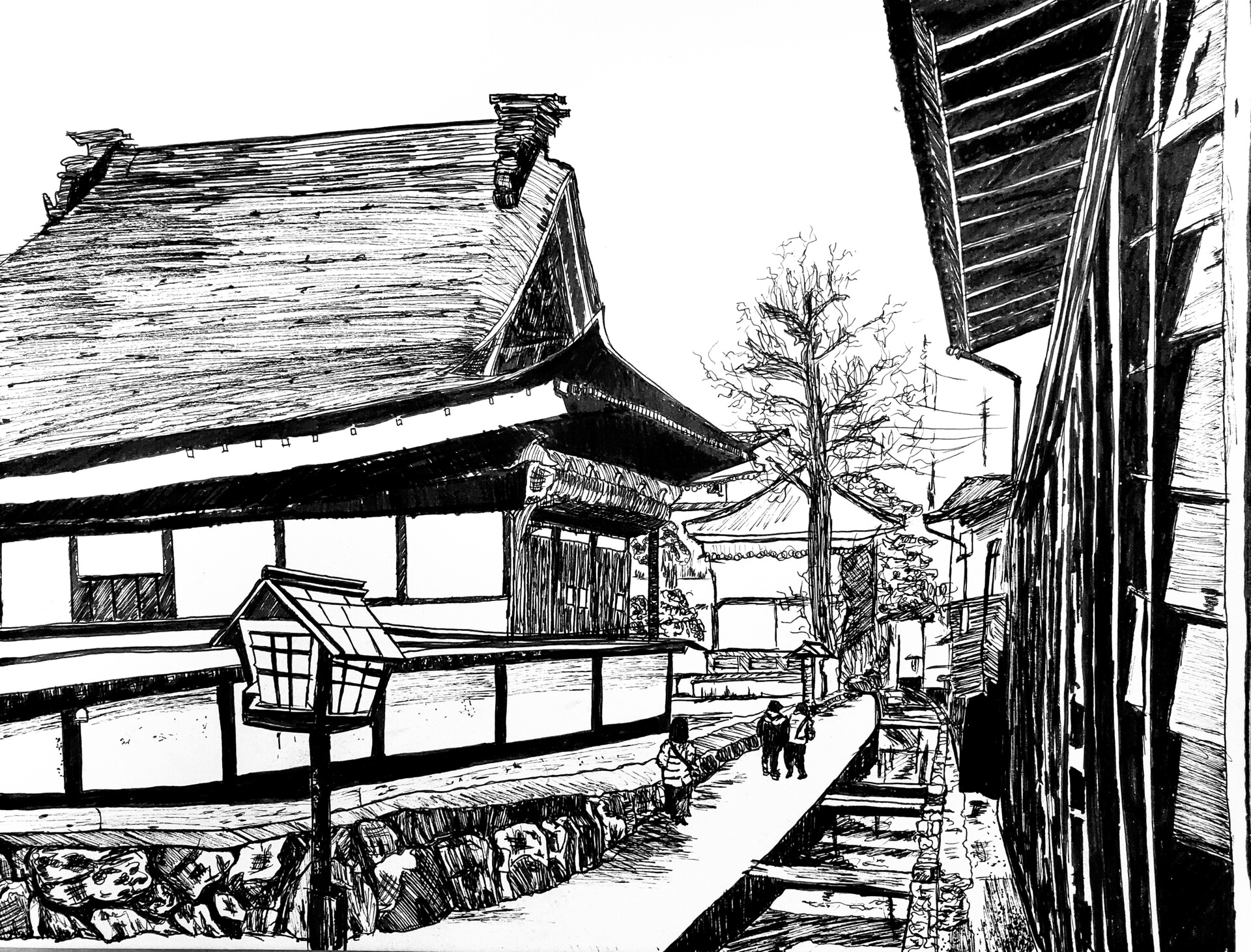 ArtStation - Urban Sketching of Japanese City