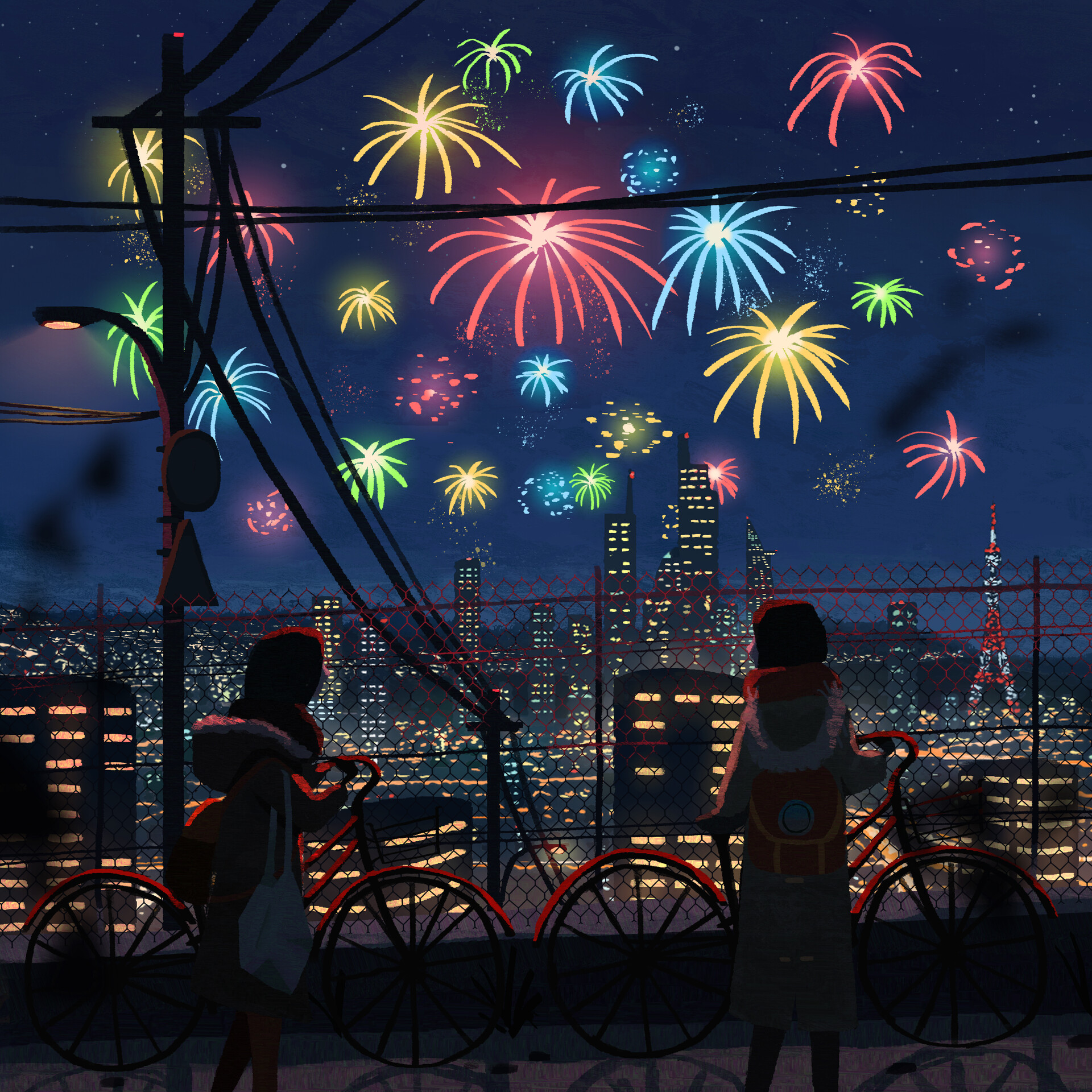 ArtStation - the night lights with you