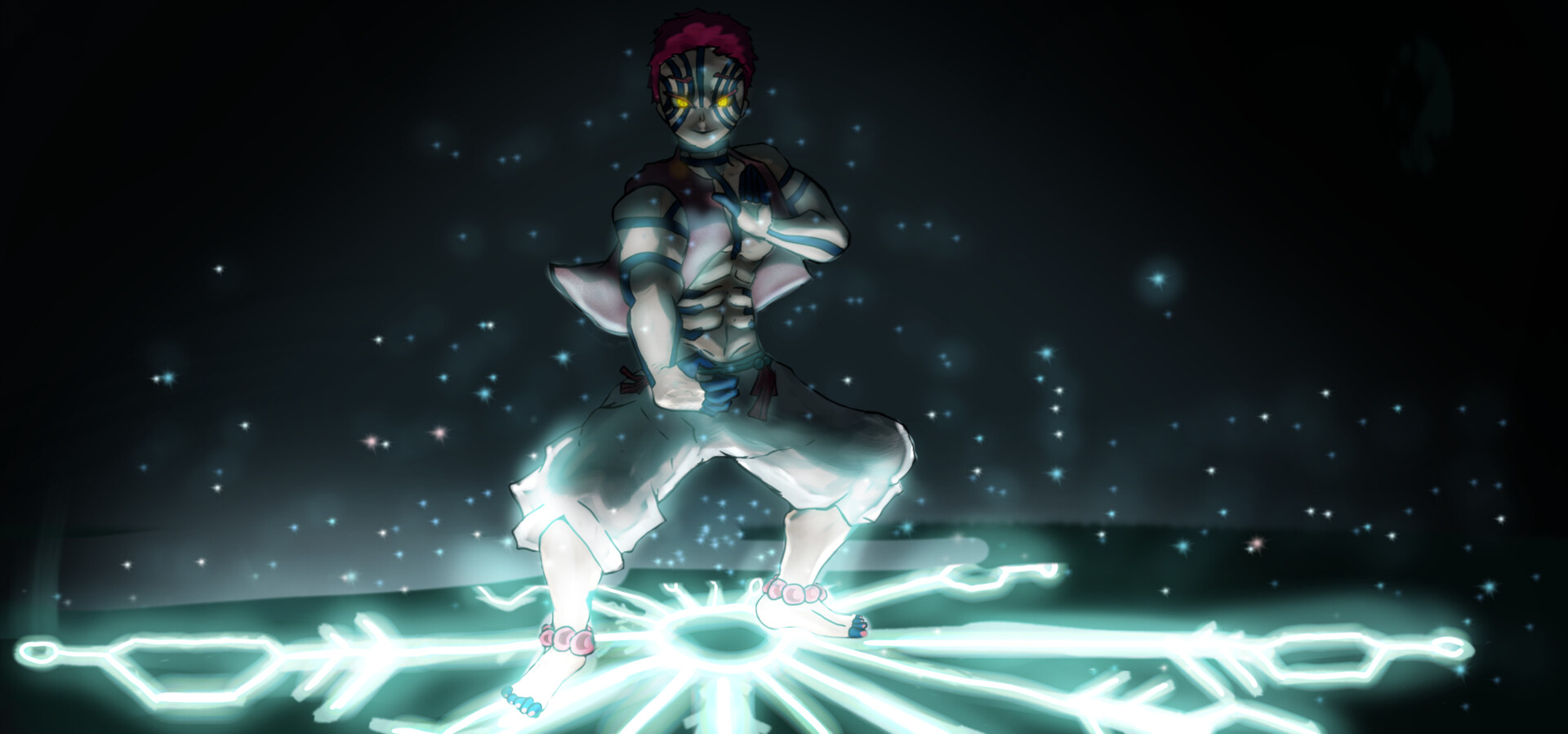 ArtStation - akaza demon slayer