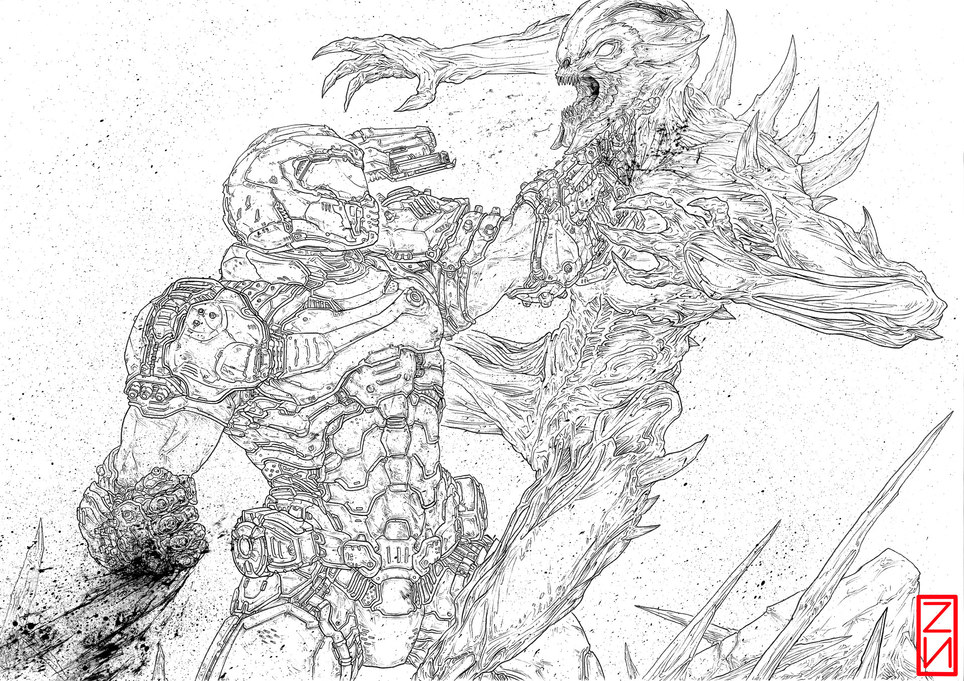 doomguy coloring pages