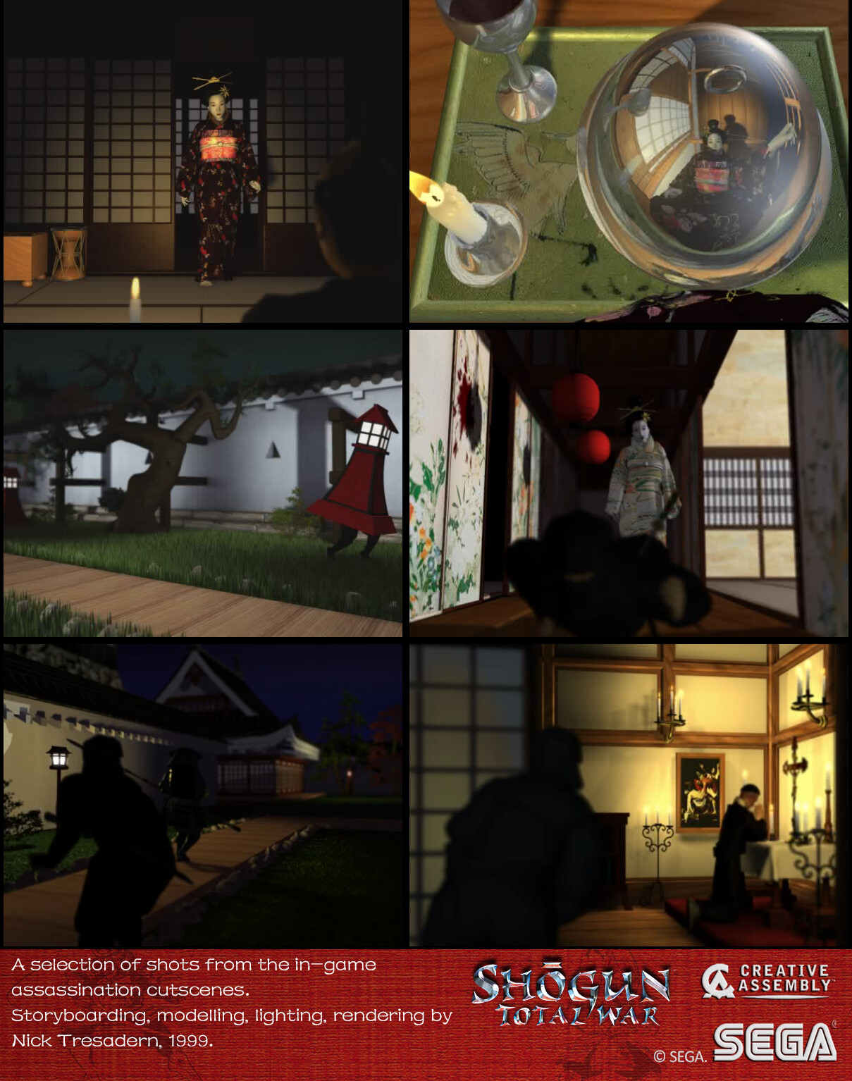 ArtStation - "Total War: Shogun" (2000) - assassination cutscenes