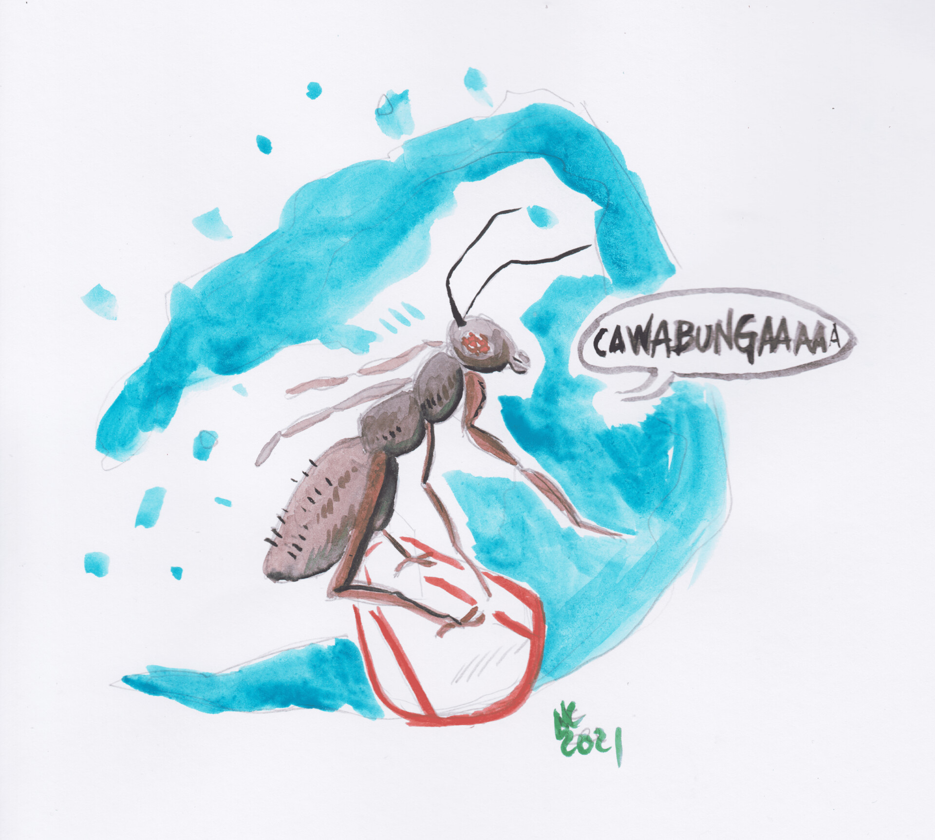 ArtStation - Ant surfing