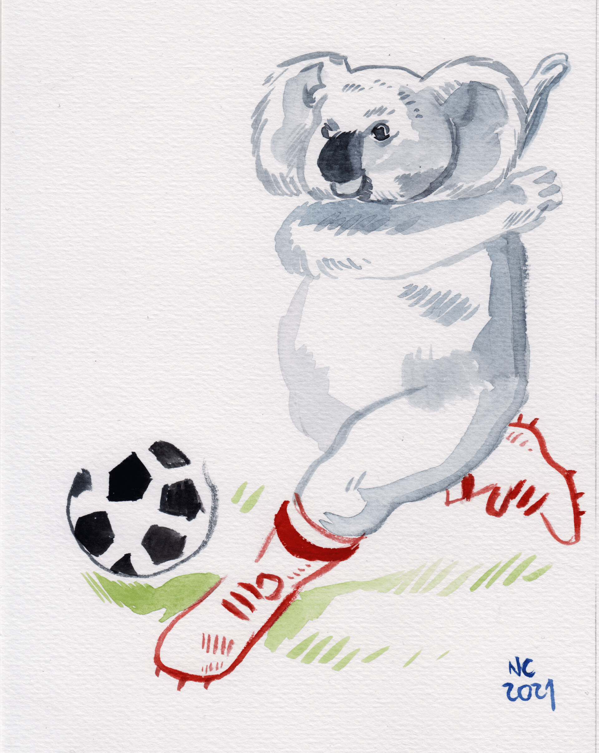 ArtStation - Koala playing soccer