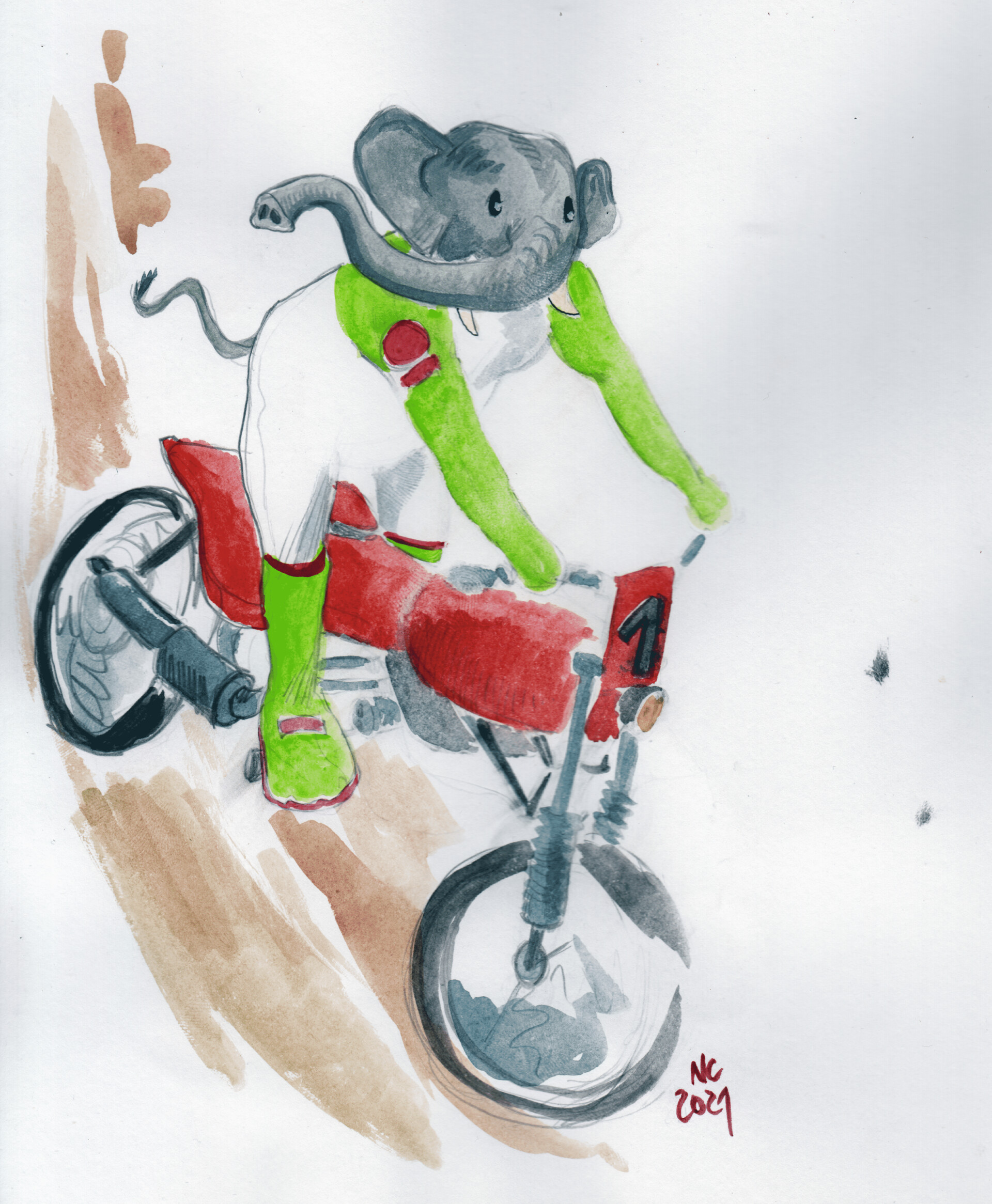 ArtStation - Elephant driving motorcycle