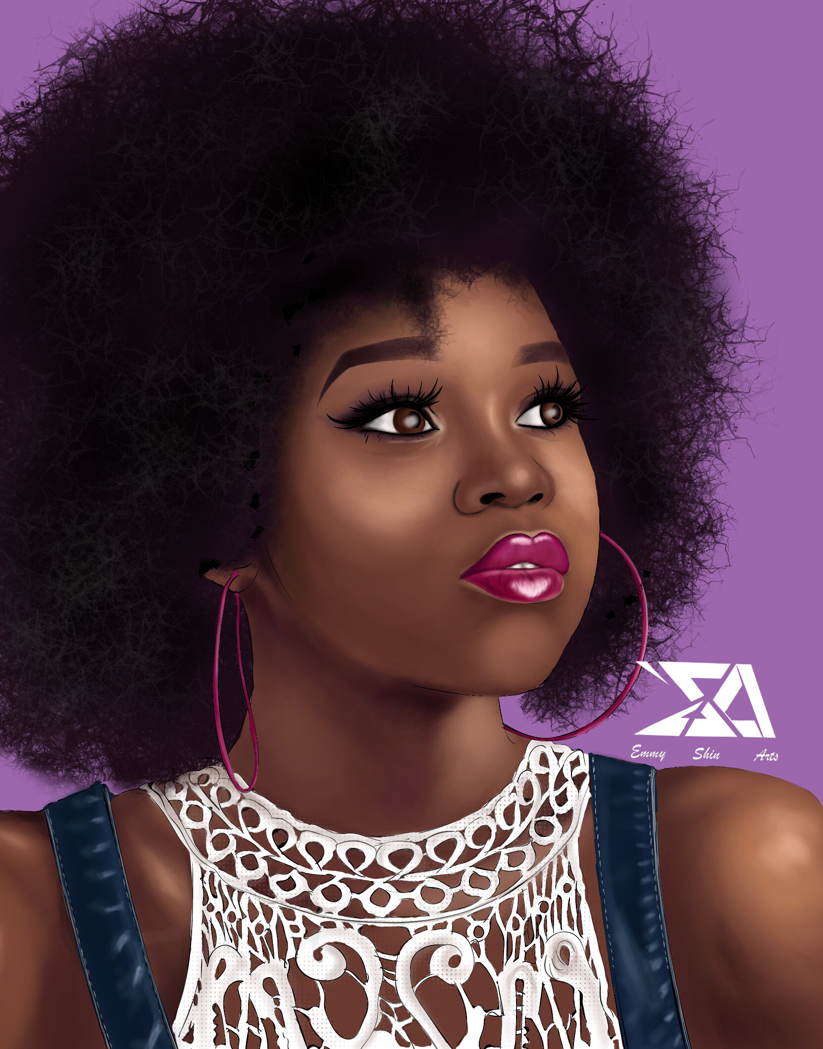 ArtStation - Afro pink Lips