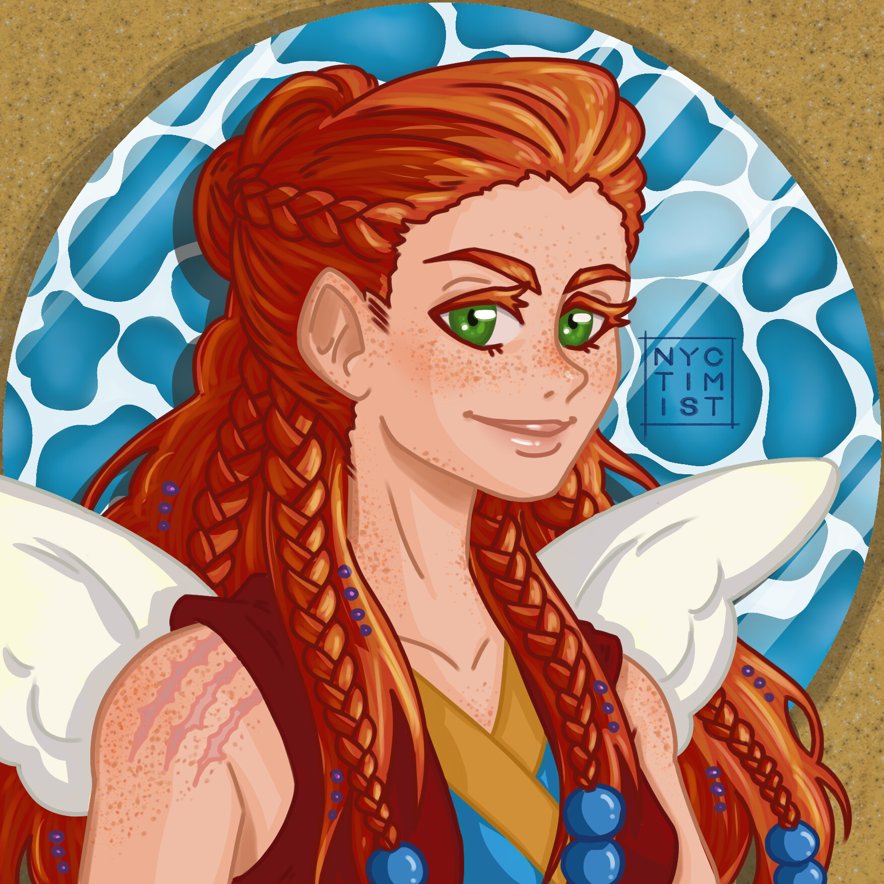 ArtStation - Profile picture commission: Aloy-inspired character - role ...