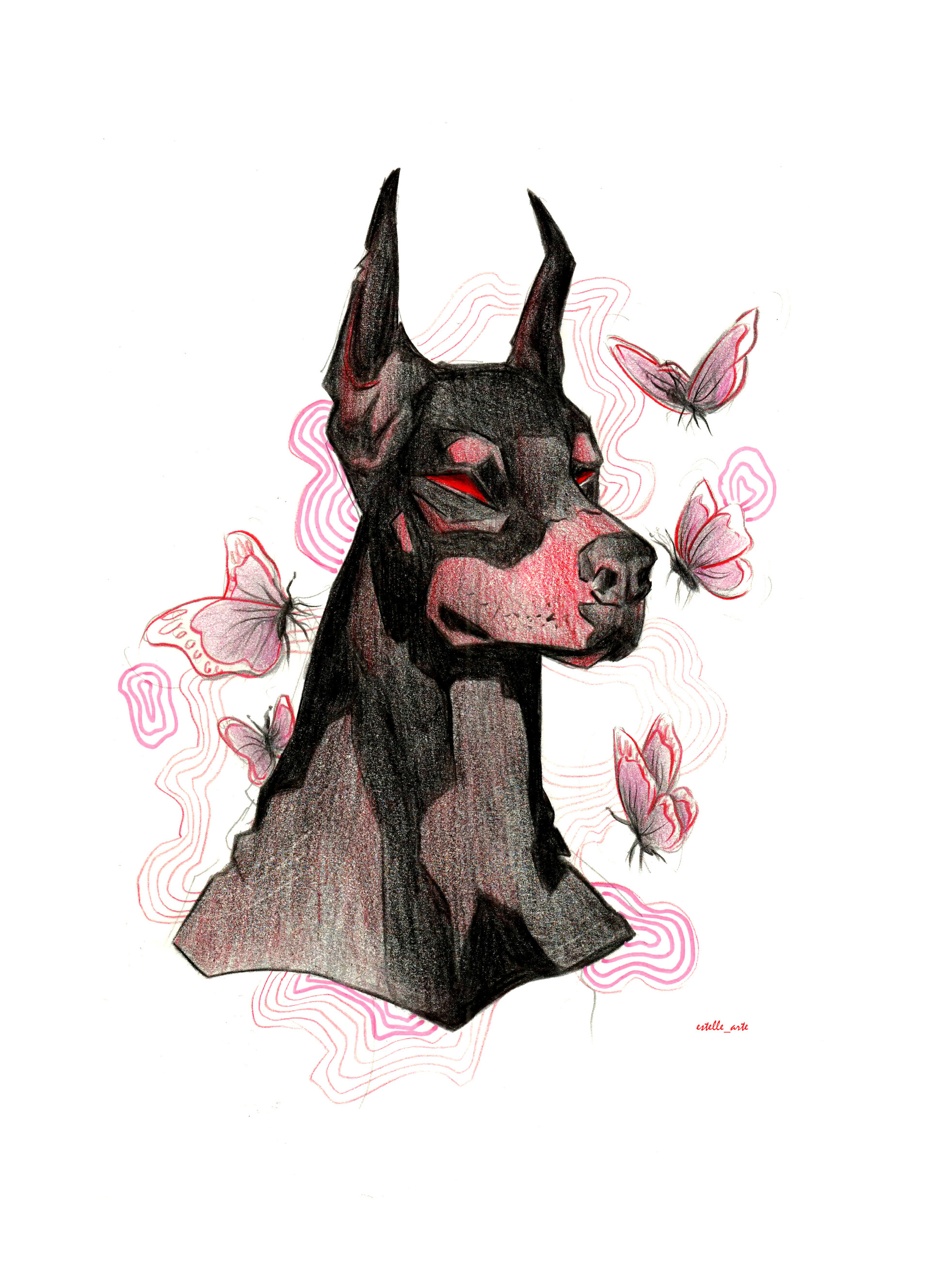 ArtStation - Dog & Butterflies