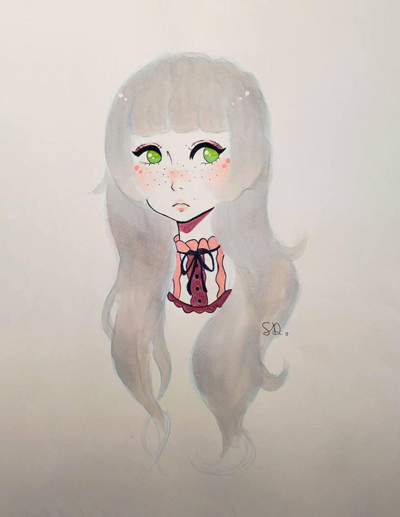 ArtStation - Grey Hair Girl