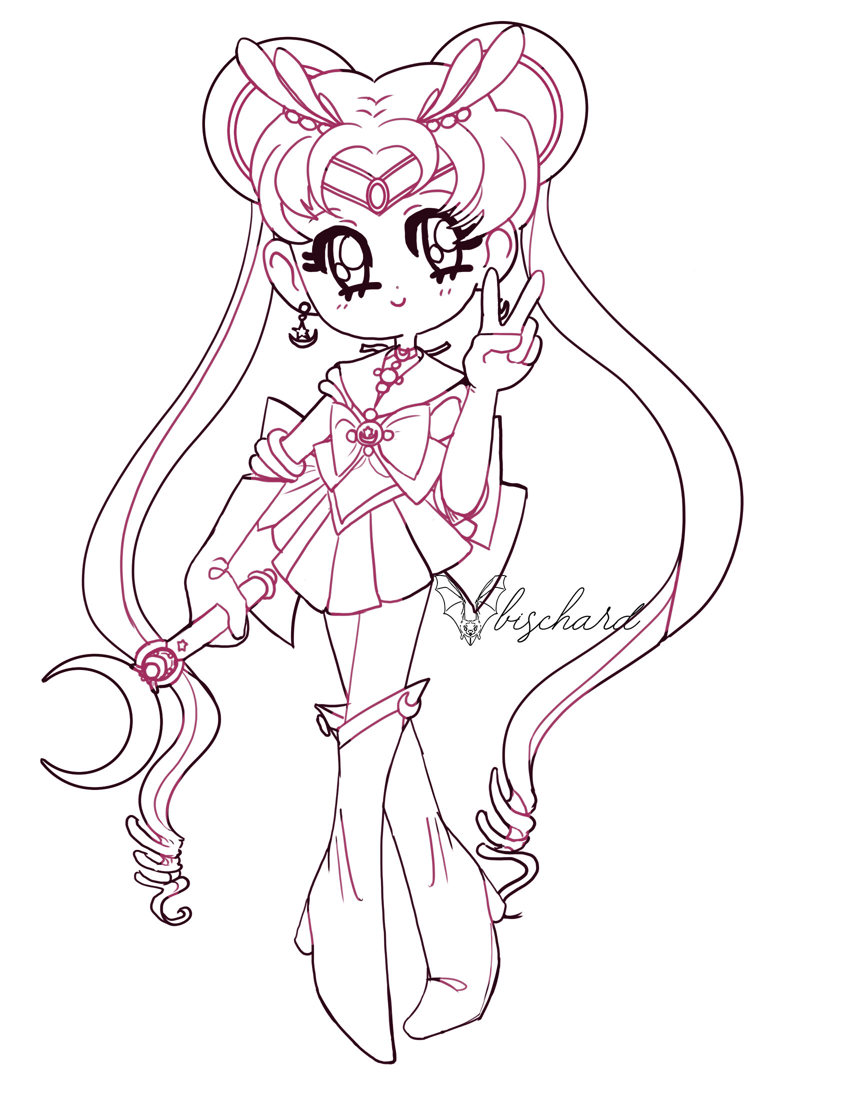sailor mini moon coloring page