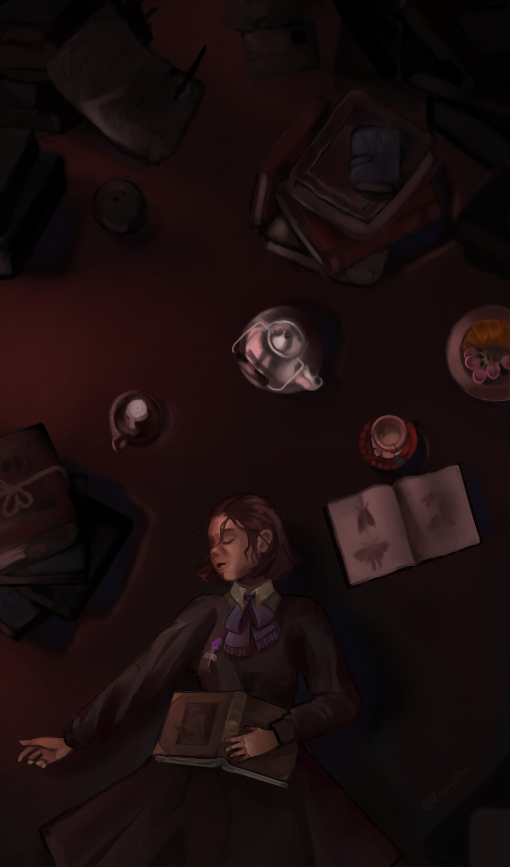 ArtStation - Madeline chilling at the library