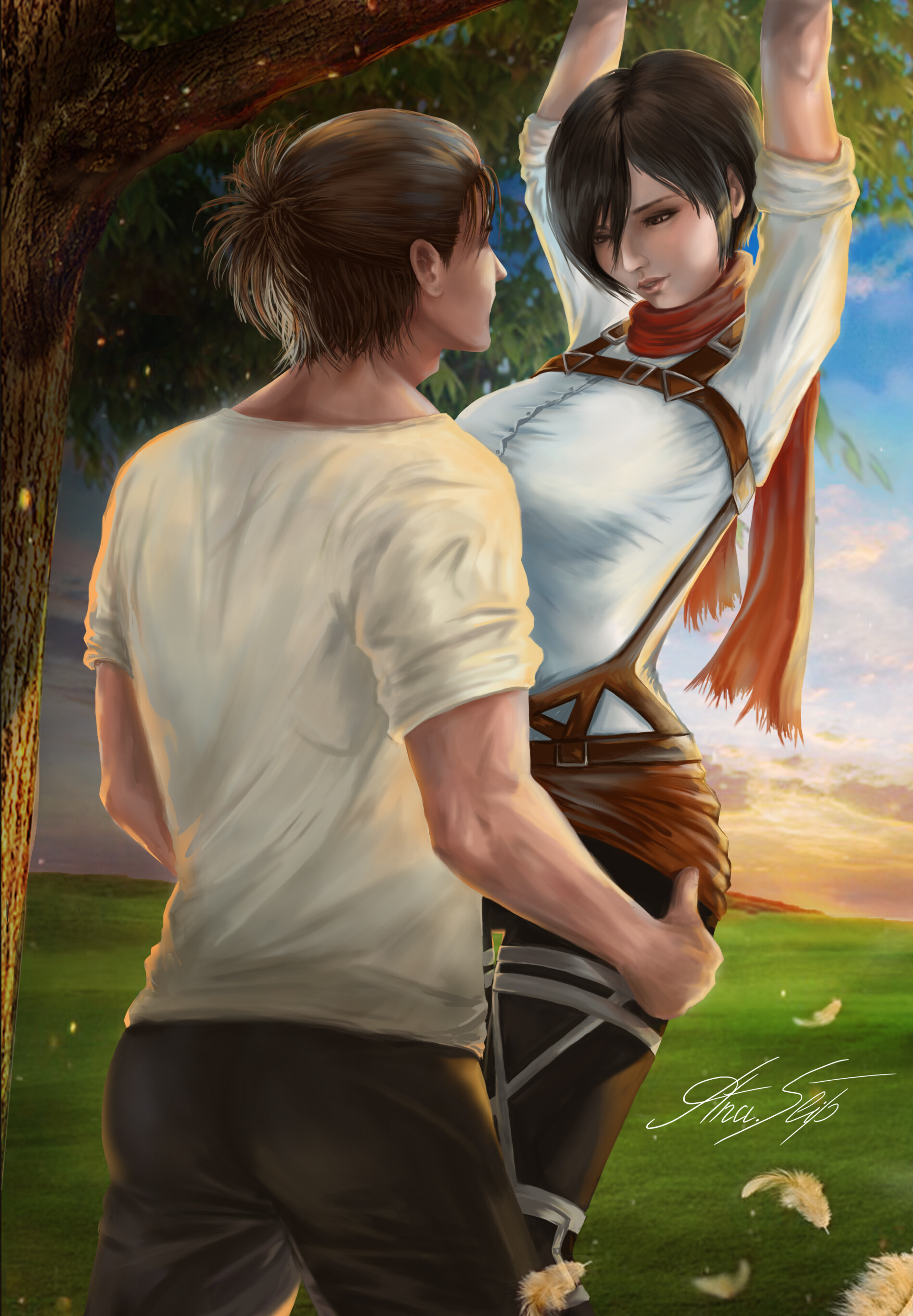 Artstation Eren And Mikasa ️