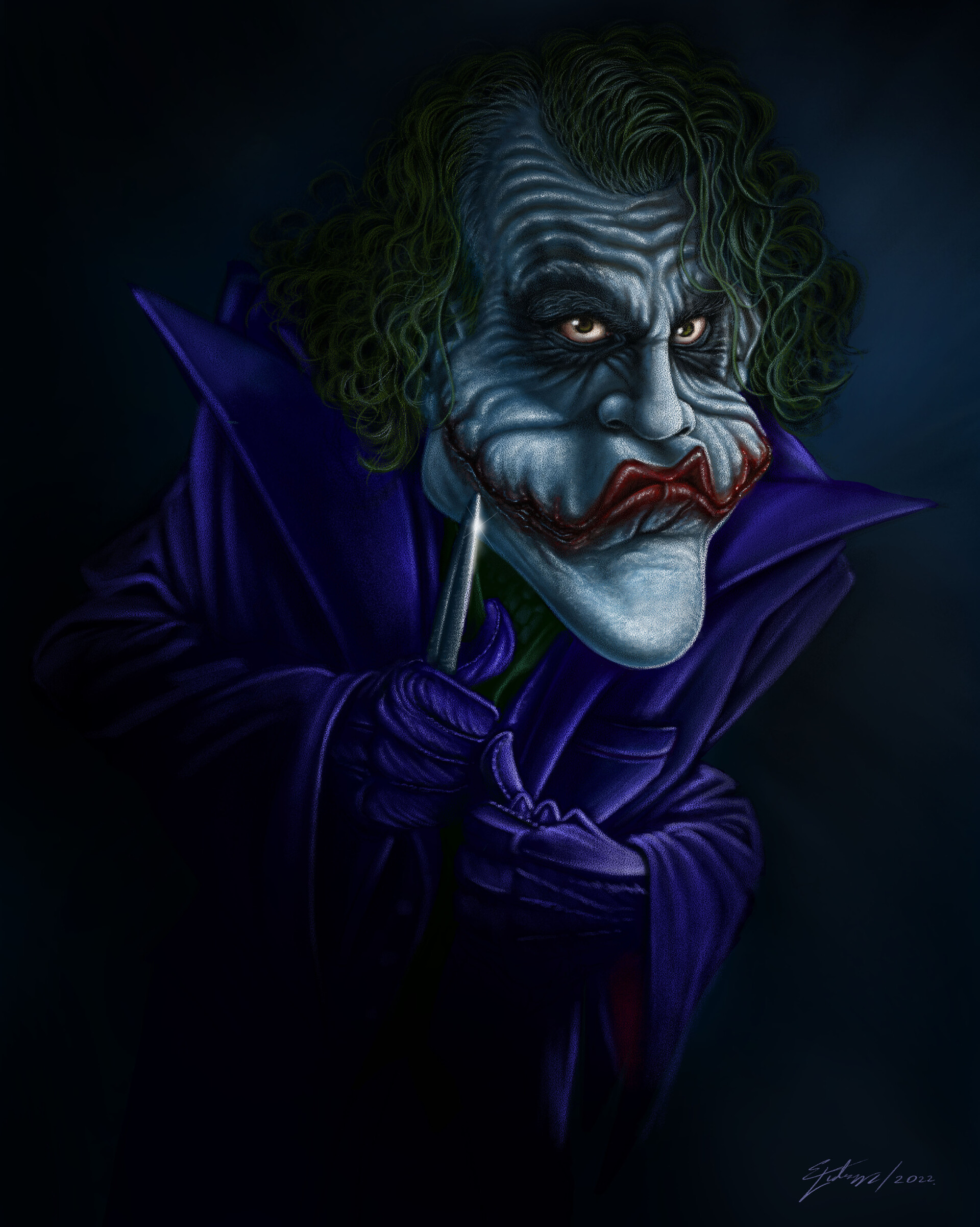 how to draw joker caricature