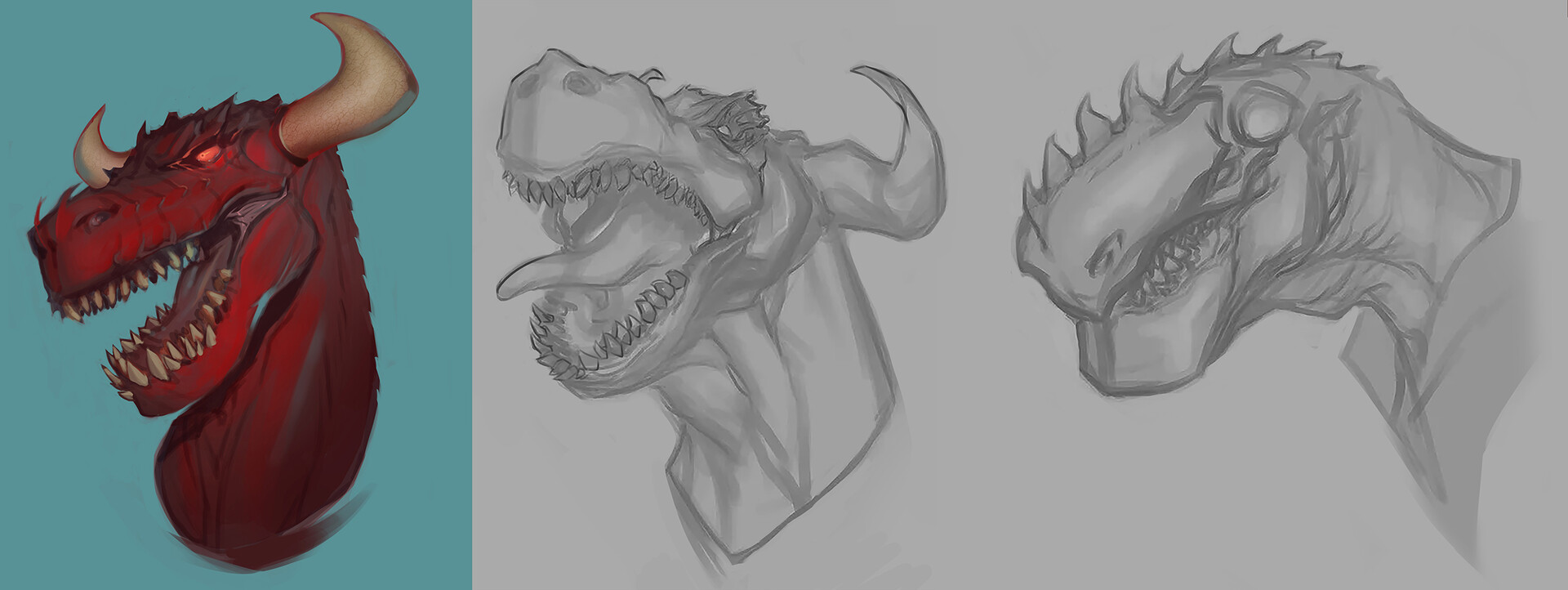 ArtStation - Dragon Heads