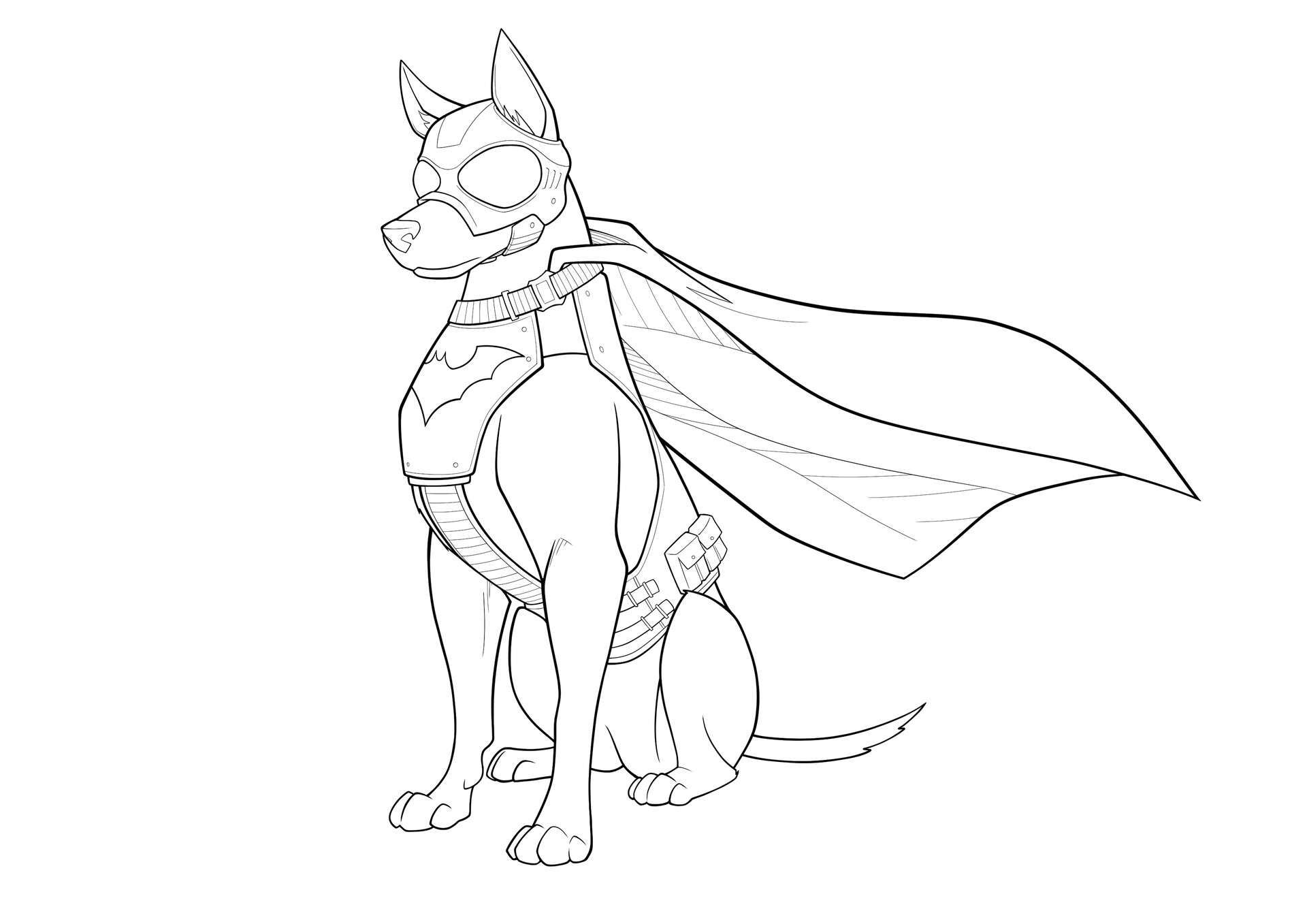 batdog coloring pages