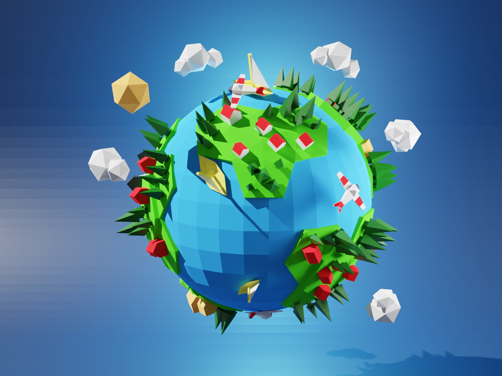 ArtStation - Low Poly Planet