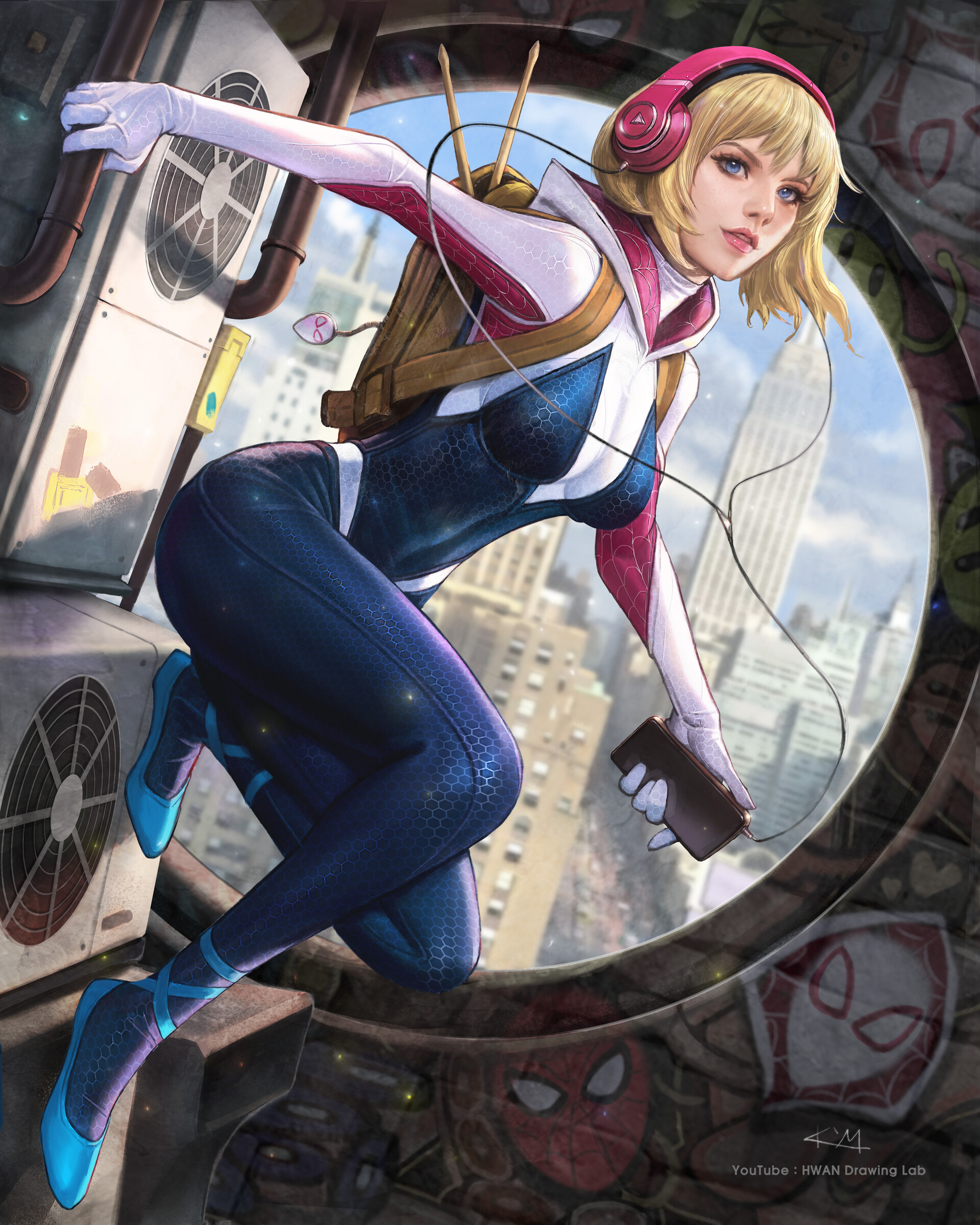 Artstation Spider Gwen Drawing With Process Video