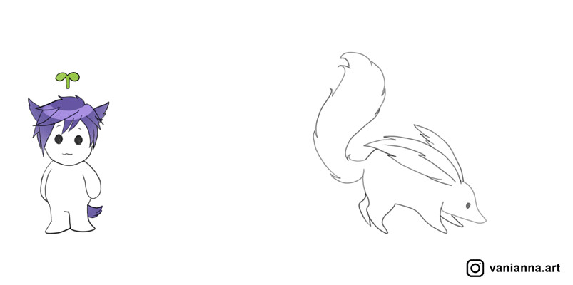 ArtStation - Inktober Day 19 - 21: Loop, Sprout and Fuzzy (Animation/GIF)