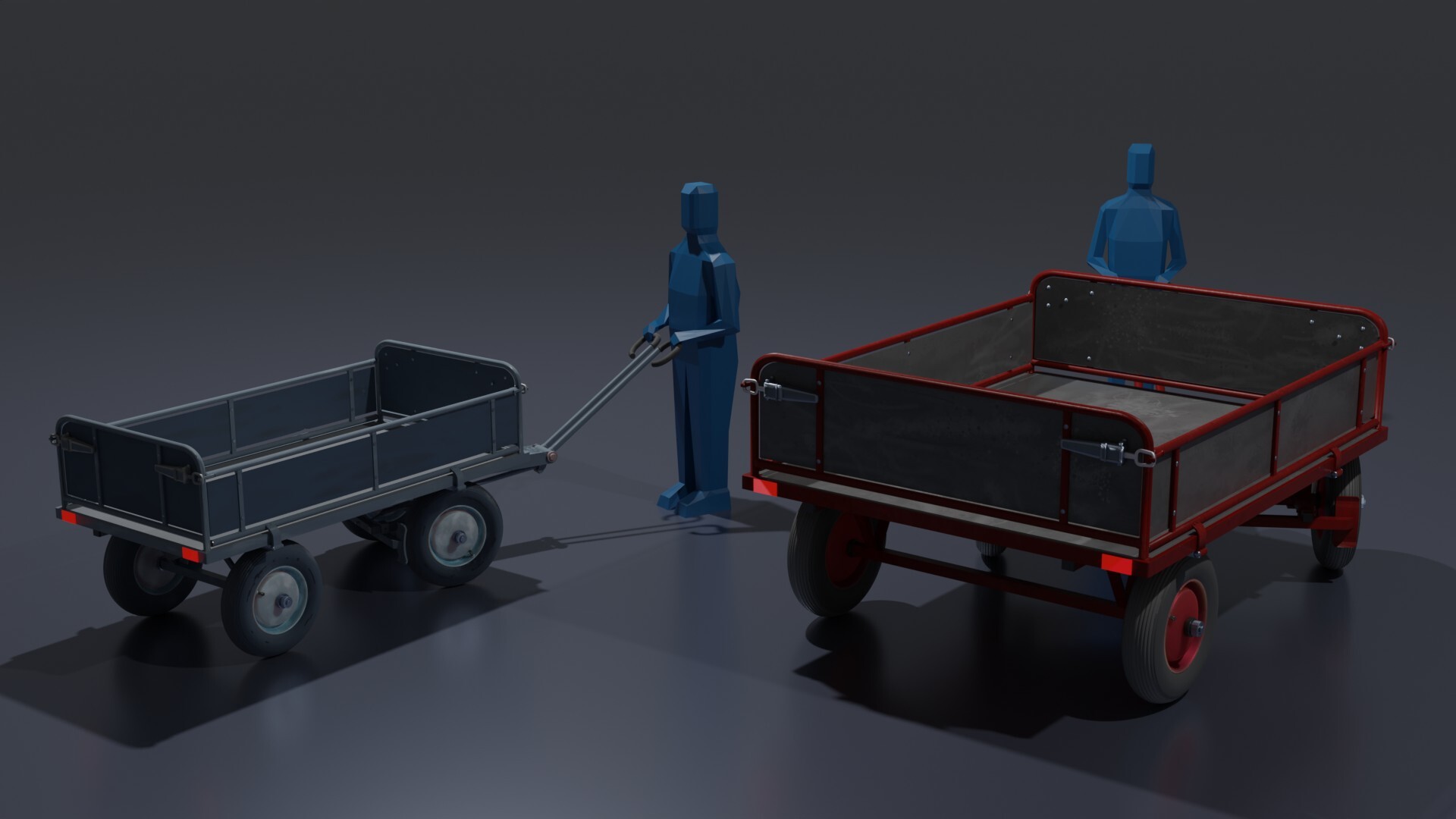 MxD - 2 pull carts and a dummy