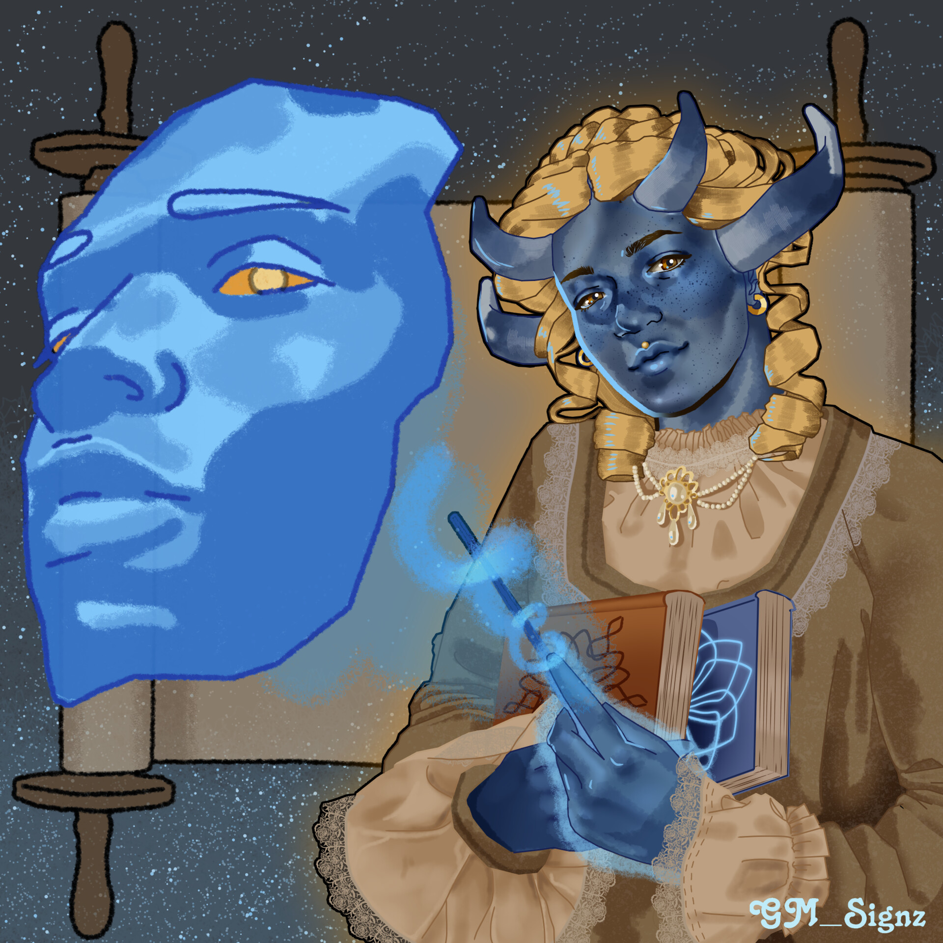 ArtStation - Tiefling Wizard Order of Scribes: Rowan