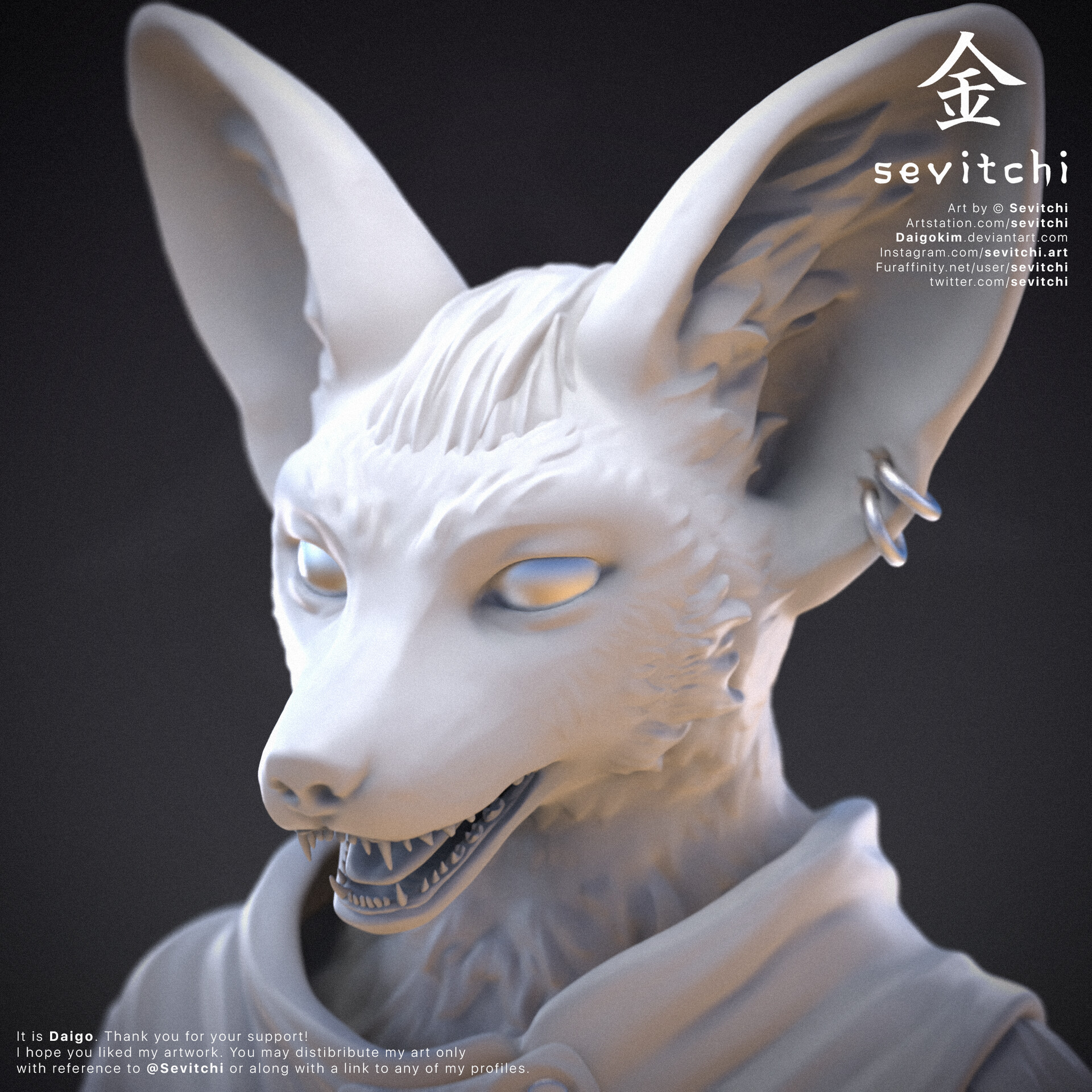 anthro fox head reference