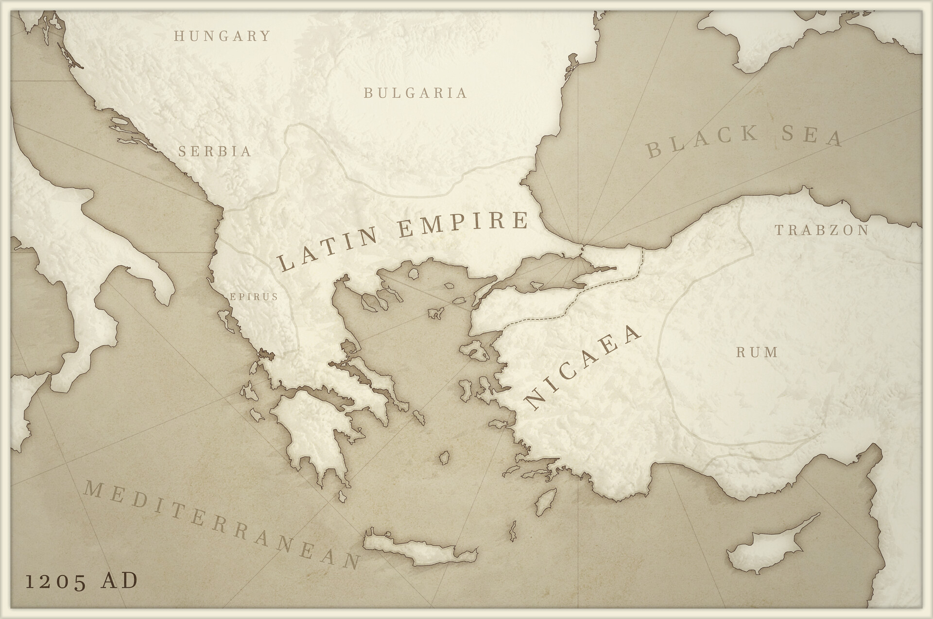 ArtStation - Map of The Latin Empire and Nicea - 1205 AD